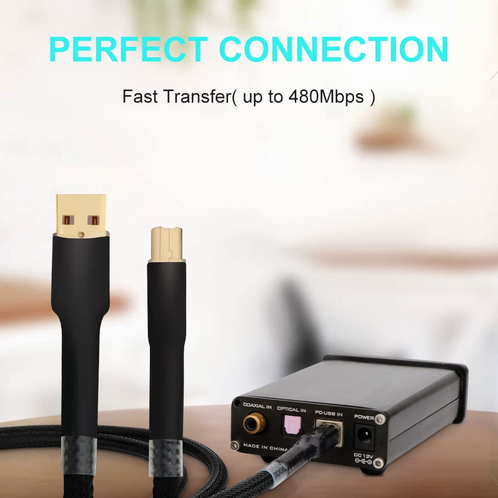 GHRTGR-Audiophile USB 4N 99.998% OFC Pure Copper 24K Gold Plated USB2.0 ...