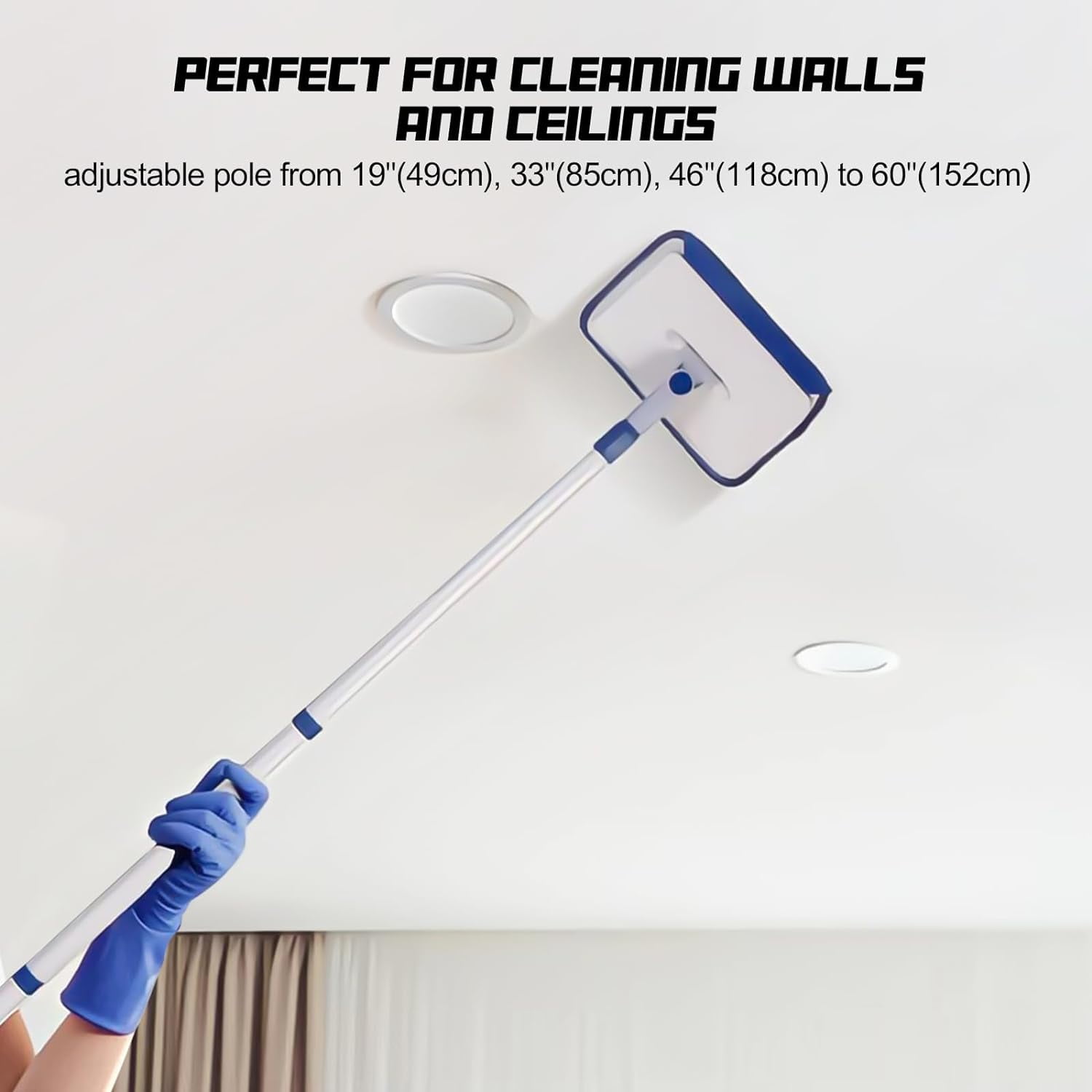 GHRTGR-Baseboard Cleaner Tool with Handle, Wall Floor Mop with ...