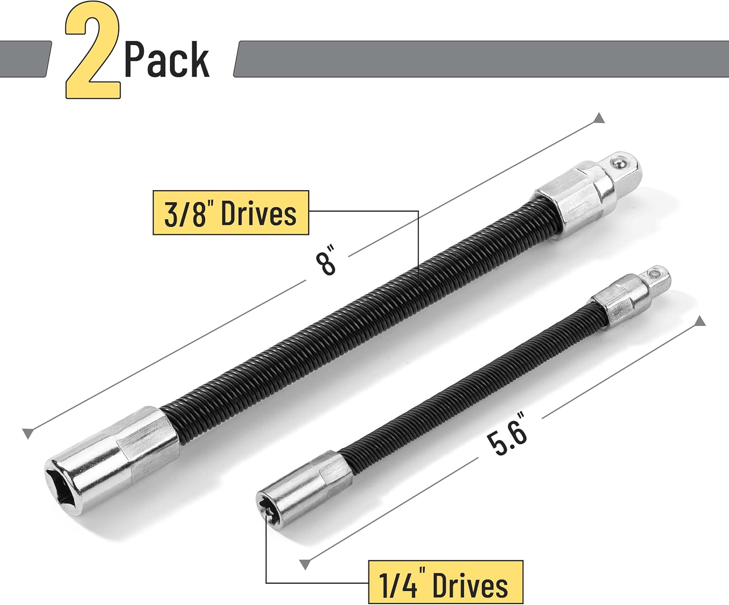 GHRTGR-Bates- Flexible Extension Bar Set, 2 pcs, 1/4" & 3/8" Drives ...