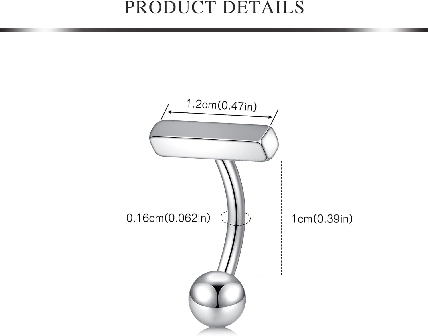 GHRTGR-Belly Button Ring - 14G Stainless Steel Belly Rings - Dangle ...