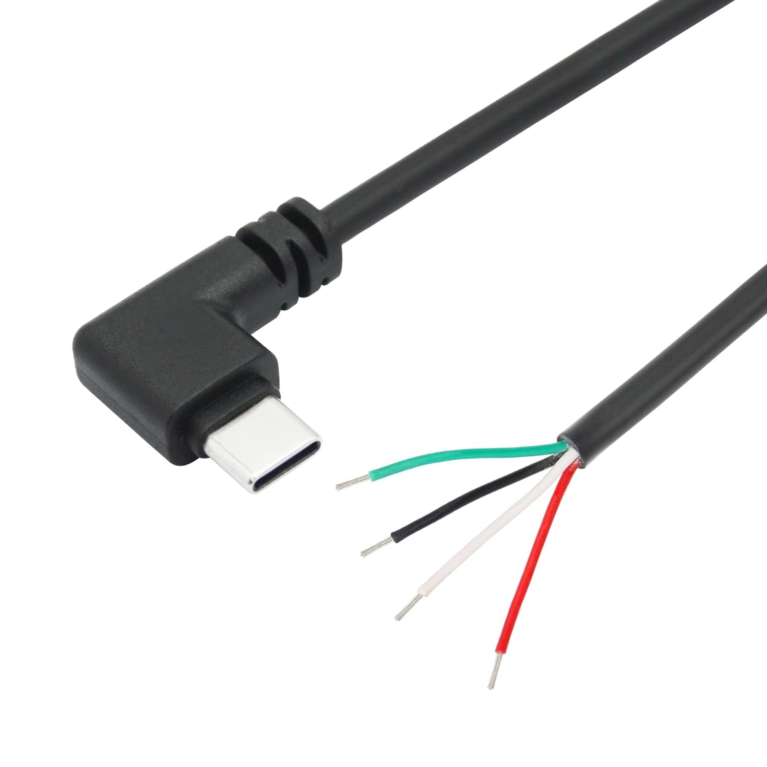 GHRTGR-Black Right Angle 90 Degree USB C to 4 Pin Bare Wire 11inch ...