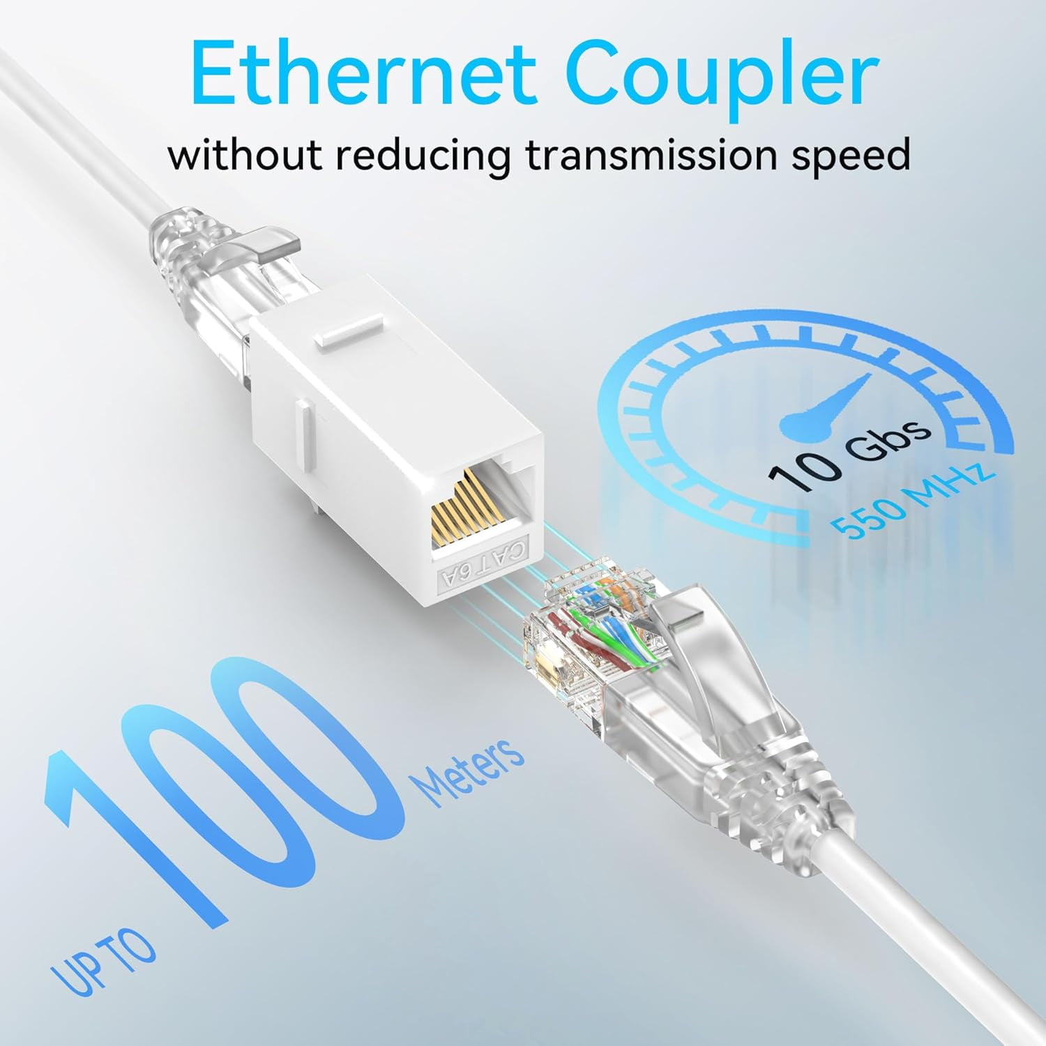 GHRTGR-CAT6A RJ45 Keystone Coupler (24 Pack), Cat6 Keystone Jack Female ...