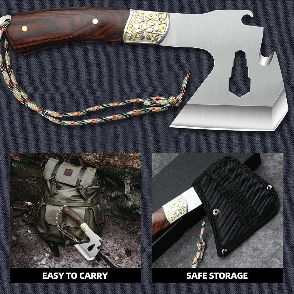 GHRTGR-Camping Hatchet Camping Axe Forged High Carbon Steel for Meat ...