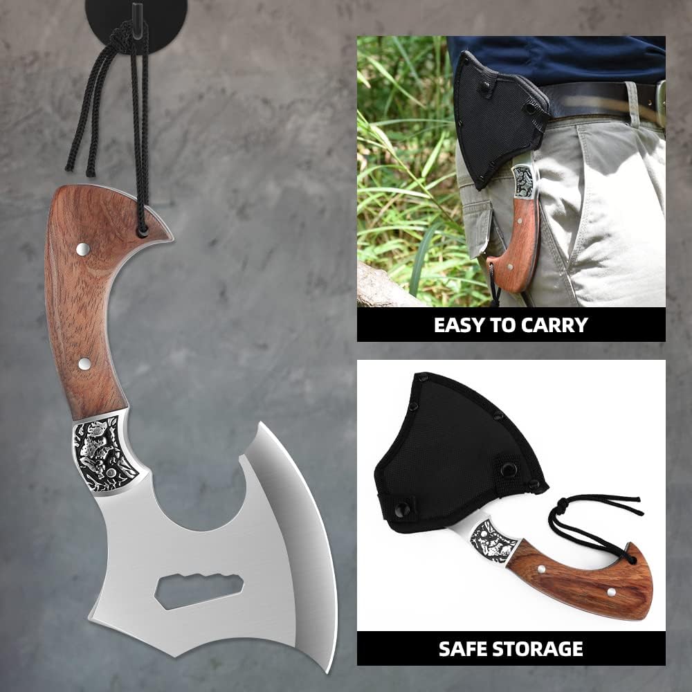 GHRTGR-Camping Hatchet Camping Axe Forged High Carbon Steel for Meat ...
