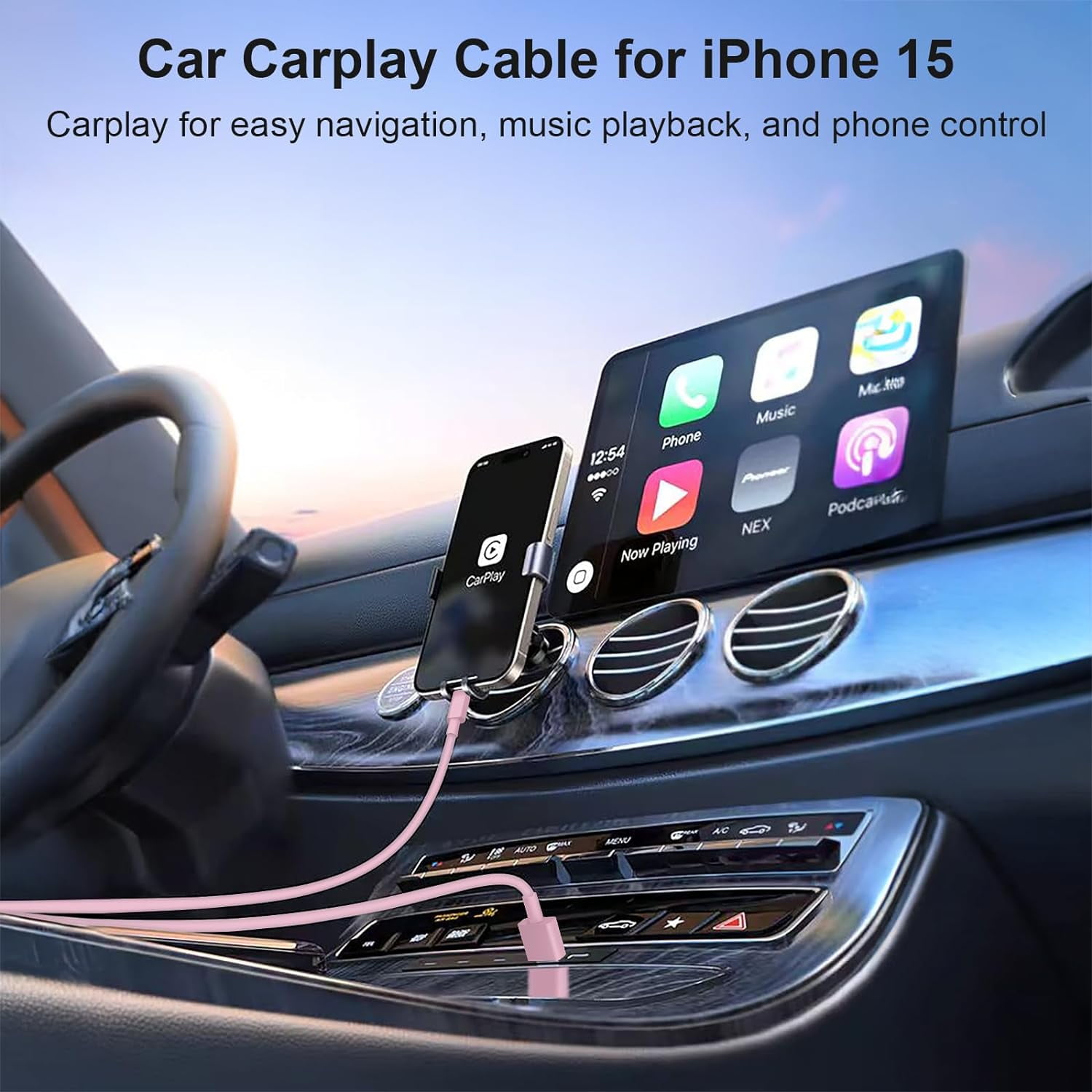 GHRTGR-Car Carplay Cable [Apple MFi Certified] 5FT USB to USB C Cable ...