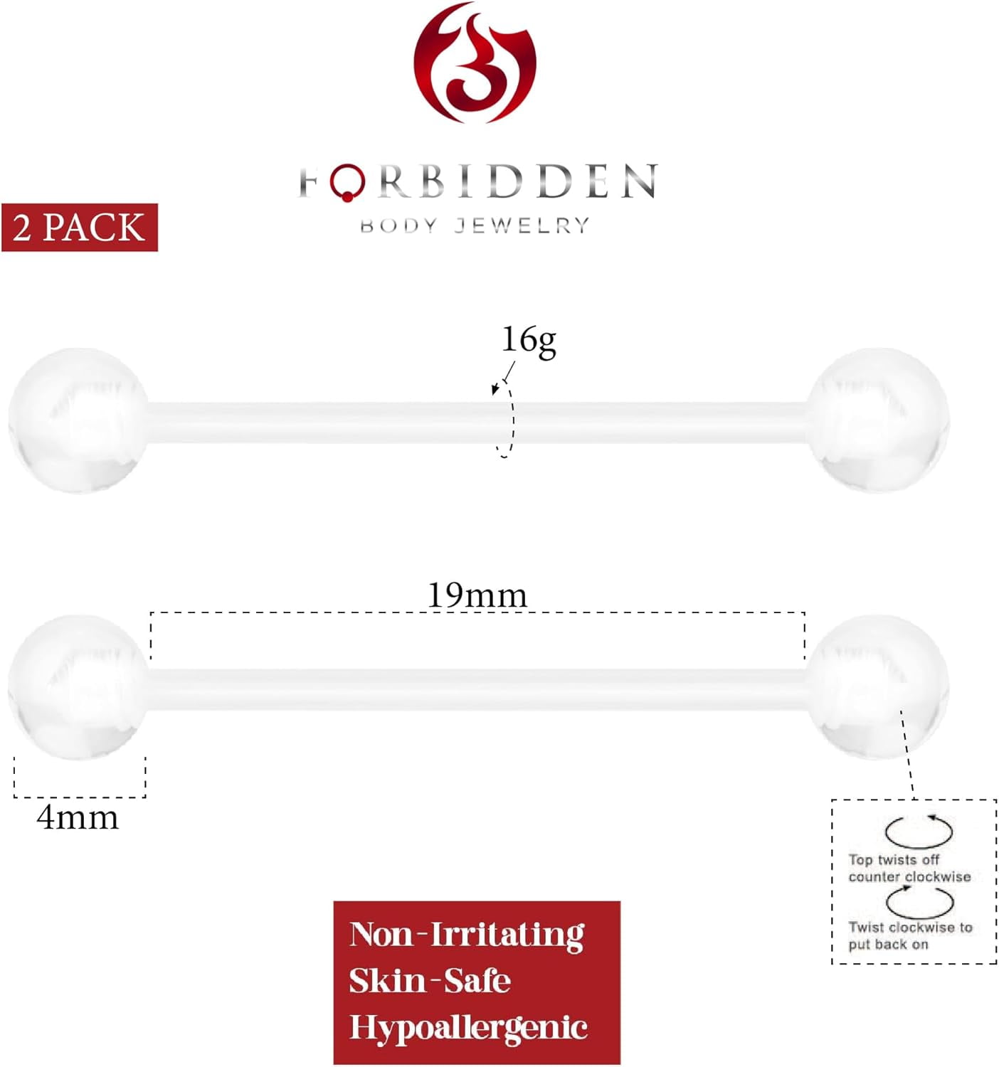 GHRTGR-Clear Piercings for Work, 14G-16G Hospital Grade PTFE Flexible ...