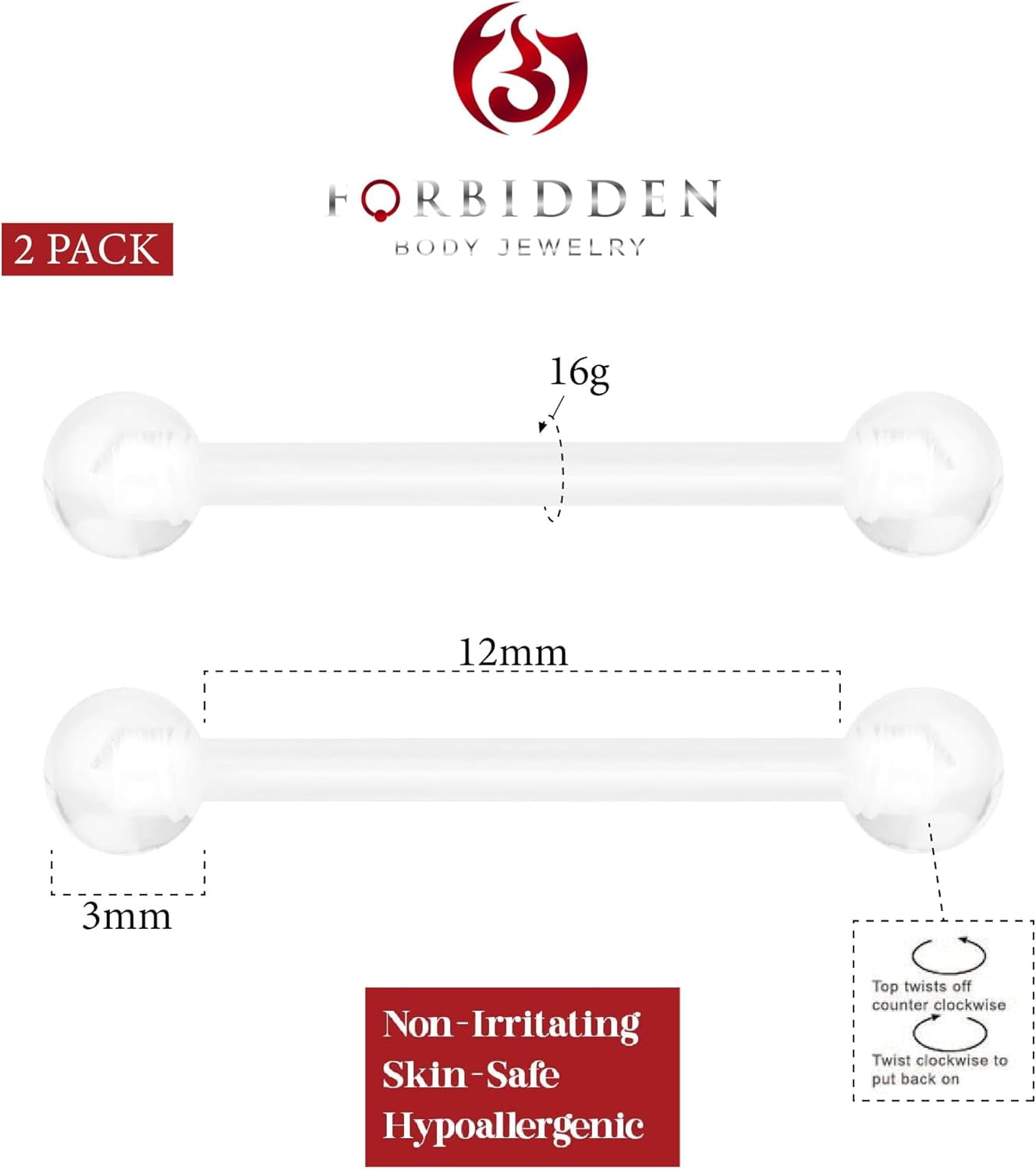 GHRTGR-Clear Piercings for Work, 14G-16G Hospital Grade PTFE Flexible ...