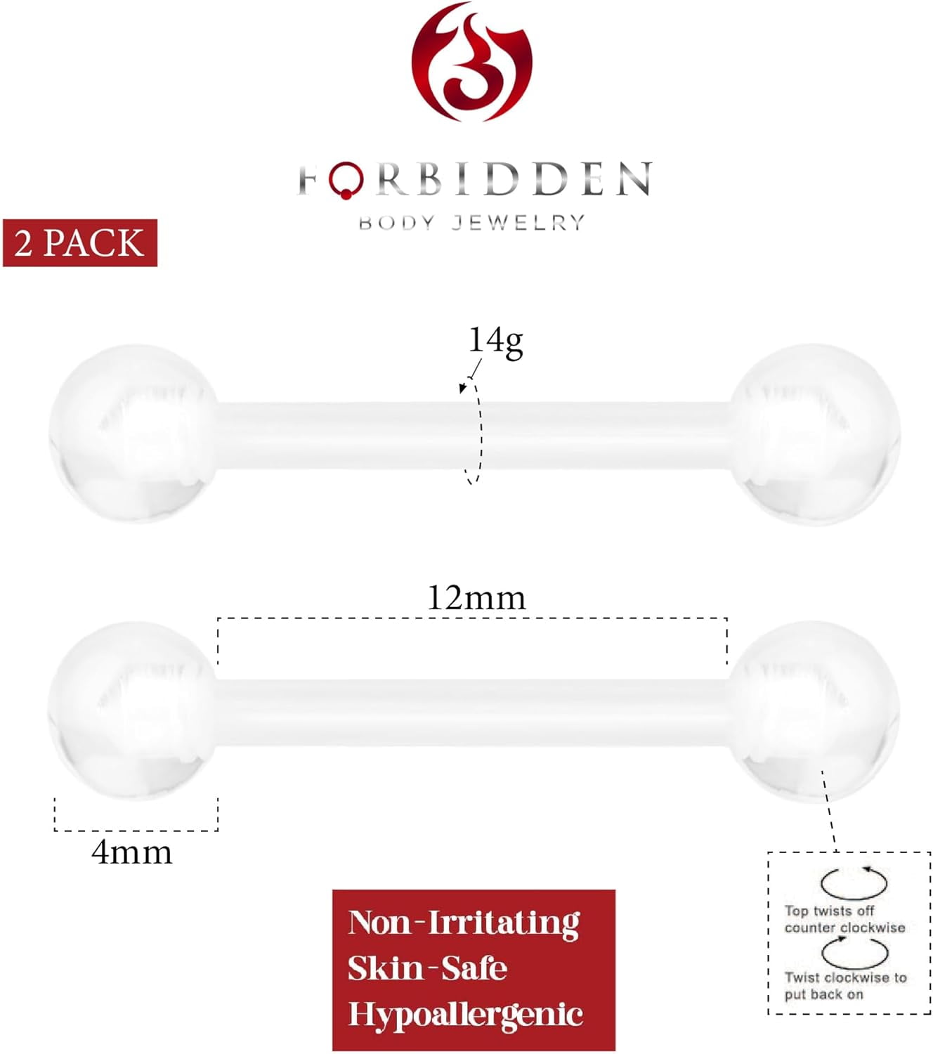 GHRTGR-Clear Piercings for Work, 14G-16G Hospital Grade PTFE Flexible ...