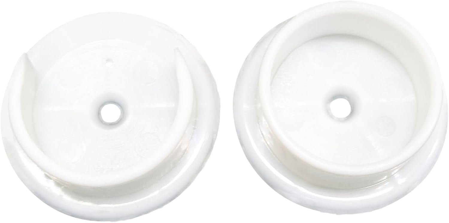 GHRTGR-Closet Pole Socket, 1-3/8", Plastic, White, 10 Pairs, Made in ...