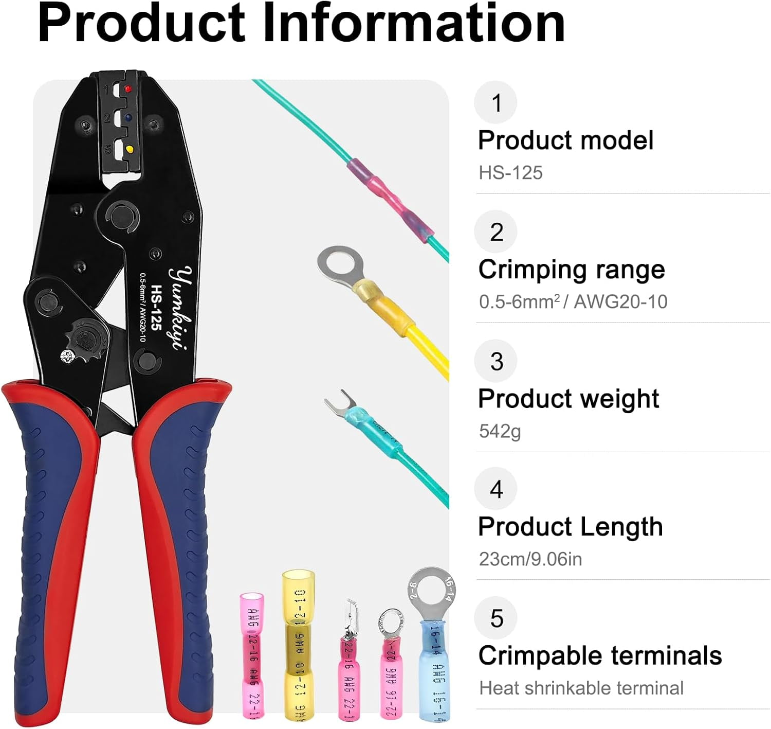 GHRTGR-Crimping Tool For Heat Shrink Connectors- Perfect for Home, Boat ...