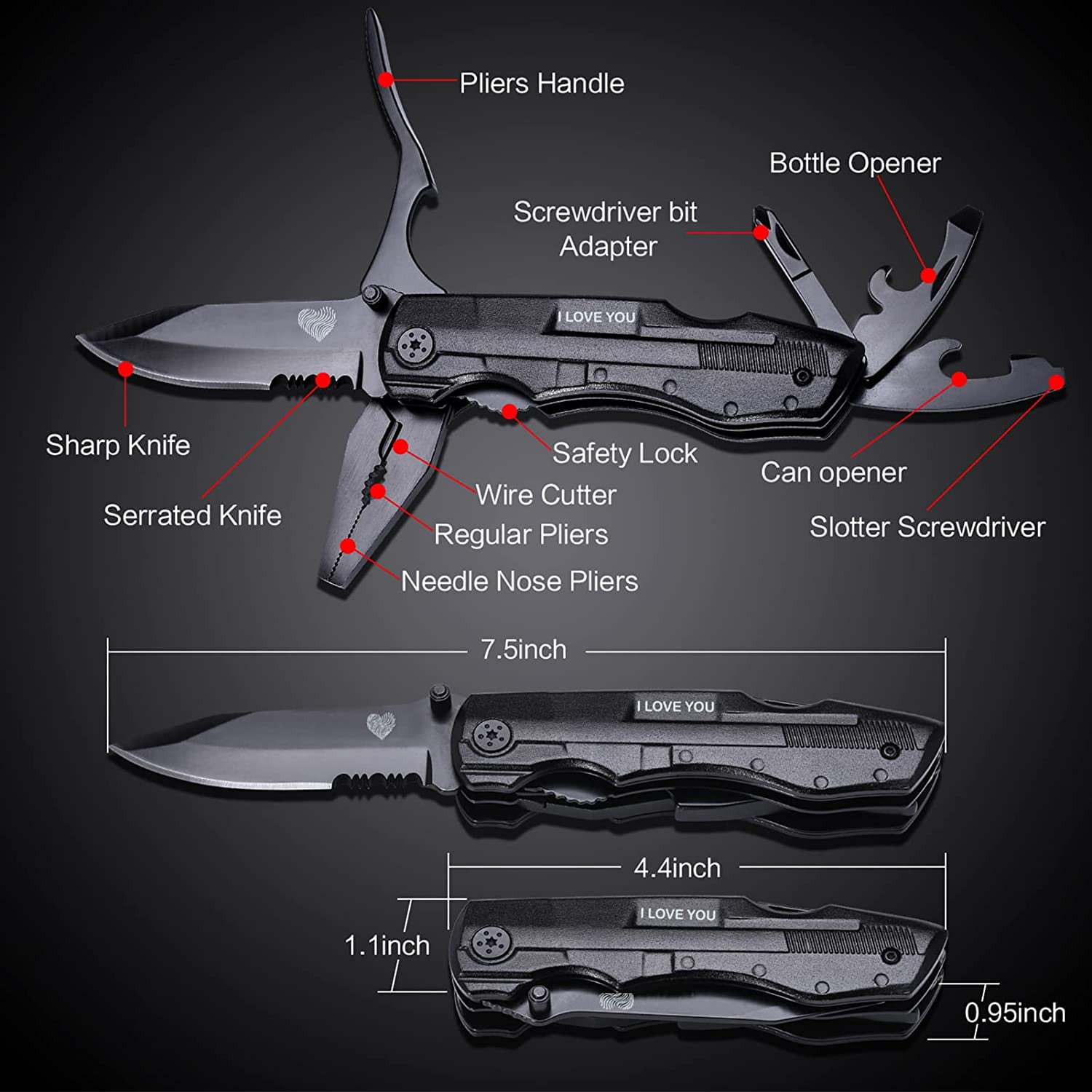 GHRTGR-Dad Gifts for Fathers Day from Daughter, Son, Wife, Multitool ...