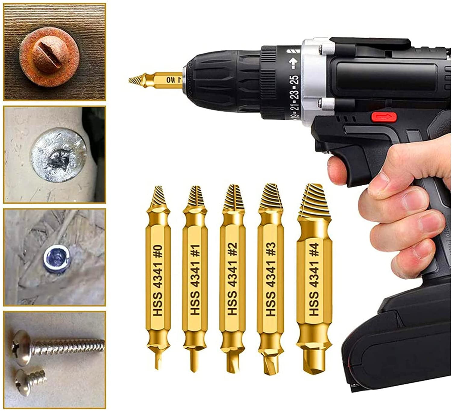 GHRTGR-Damaged Screw Extractor - Remover for Stripped Head Screws Nuts ...