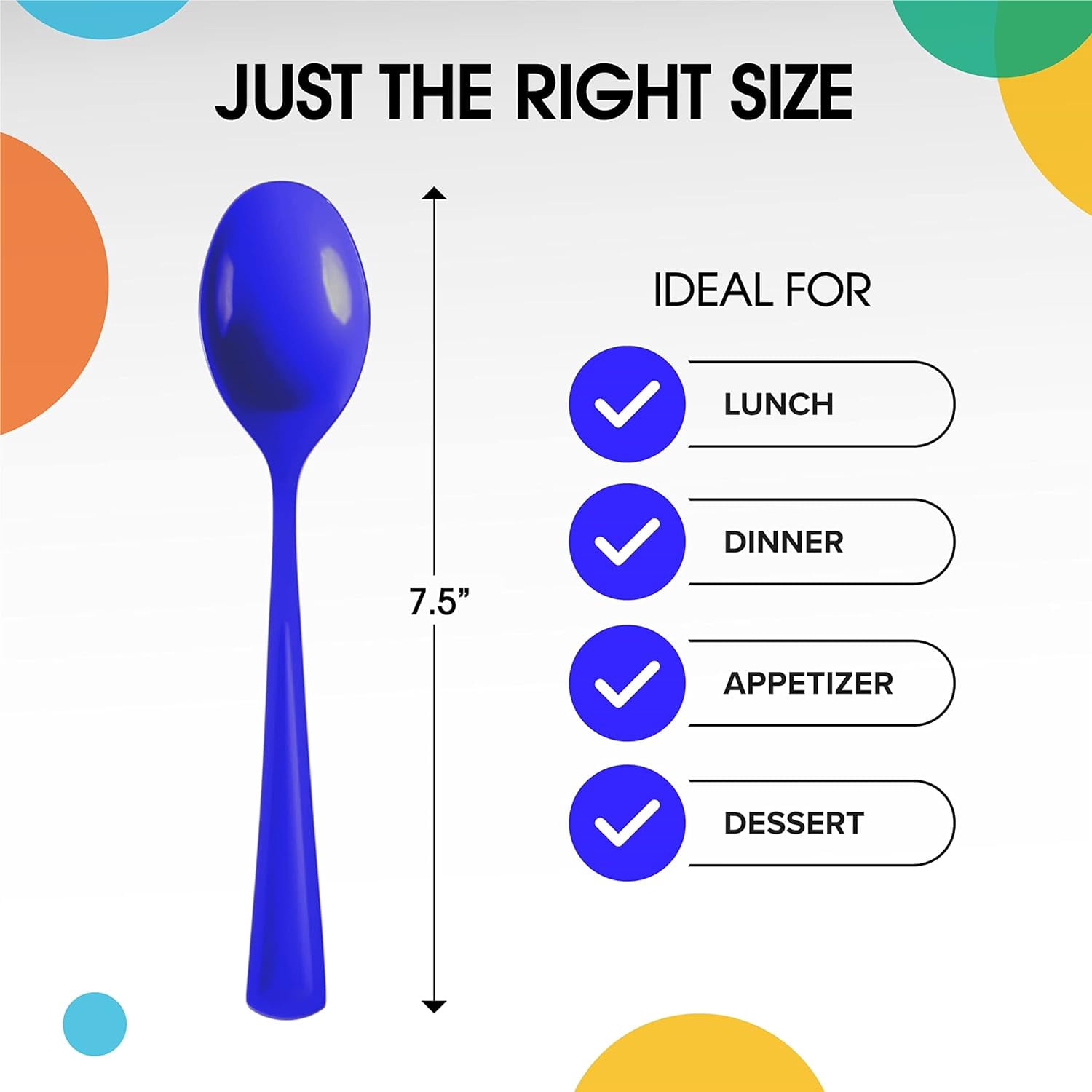 GHRTGR-Dark Blue Plastic Spoons 100 Pcs Dark Blue Spoons Disposable ...