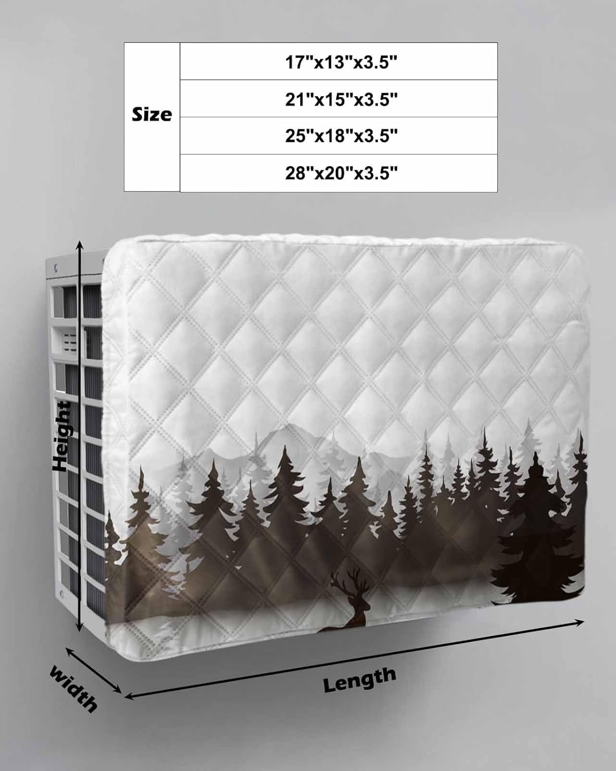 GHRTGR-Dear Forest Indoor Air Conditioner Cover for Window Units, Double Insulation Adjustable ...