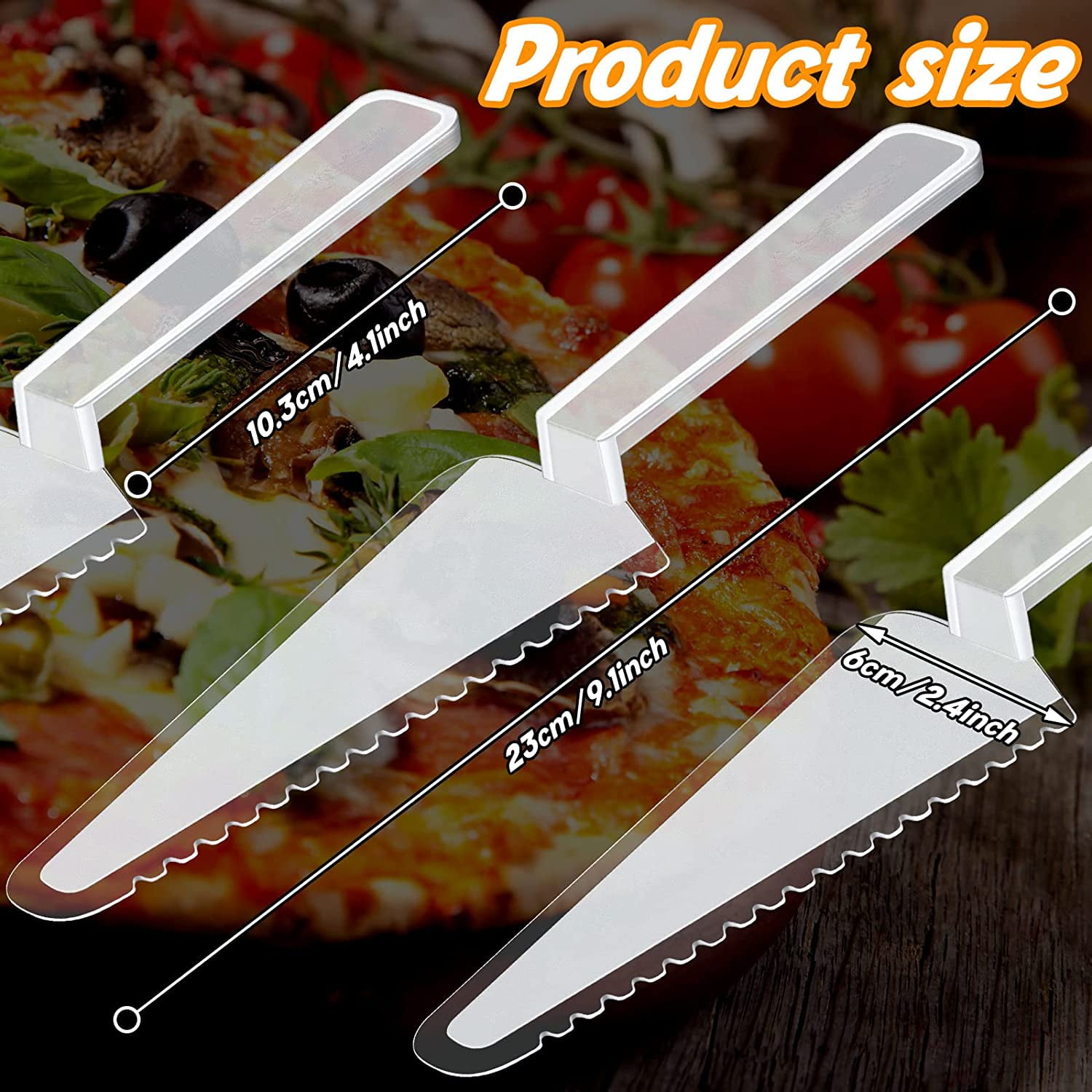 GHRTGR-Disposable Cake Cutter 9.1 Inch Plastic Cake Server Cutting ...