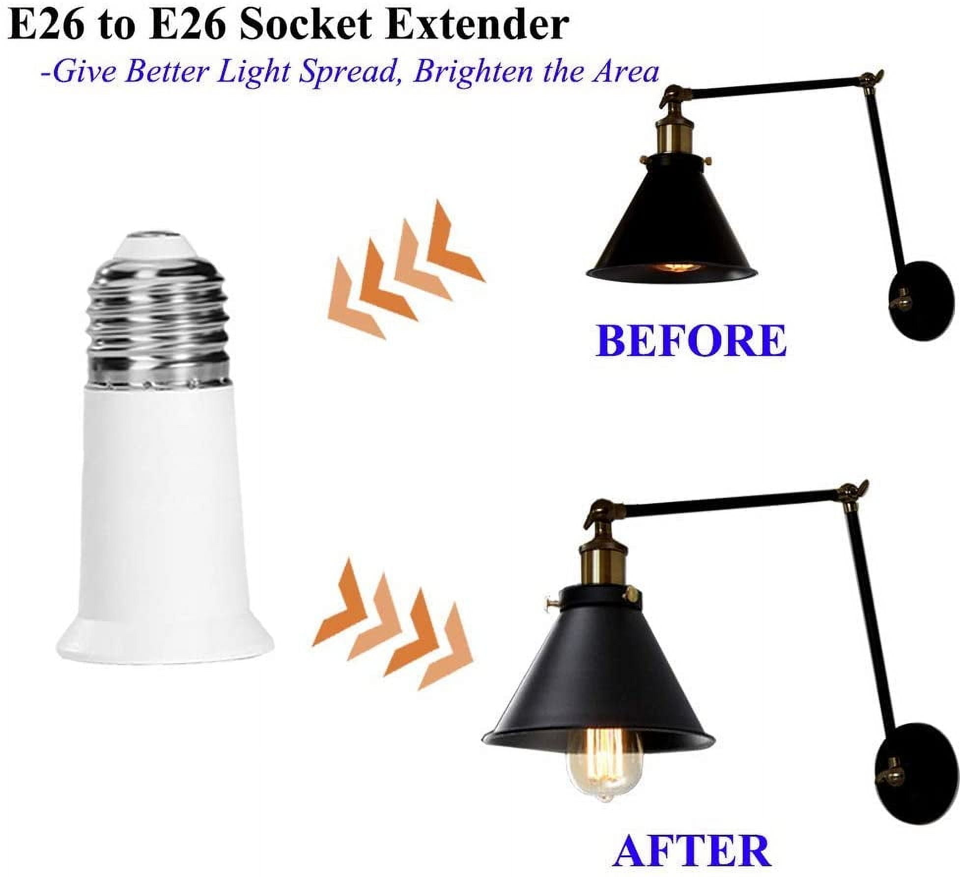 GHRTGR-E26 Socket Extender - 3CM/1.2 Inch Light Socket Extension, 4 ...