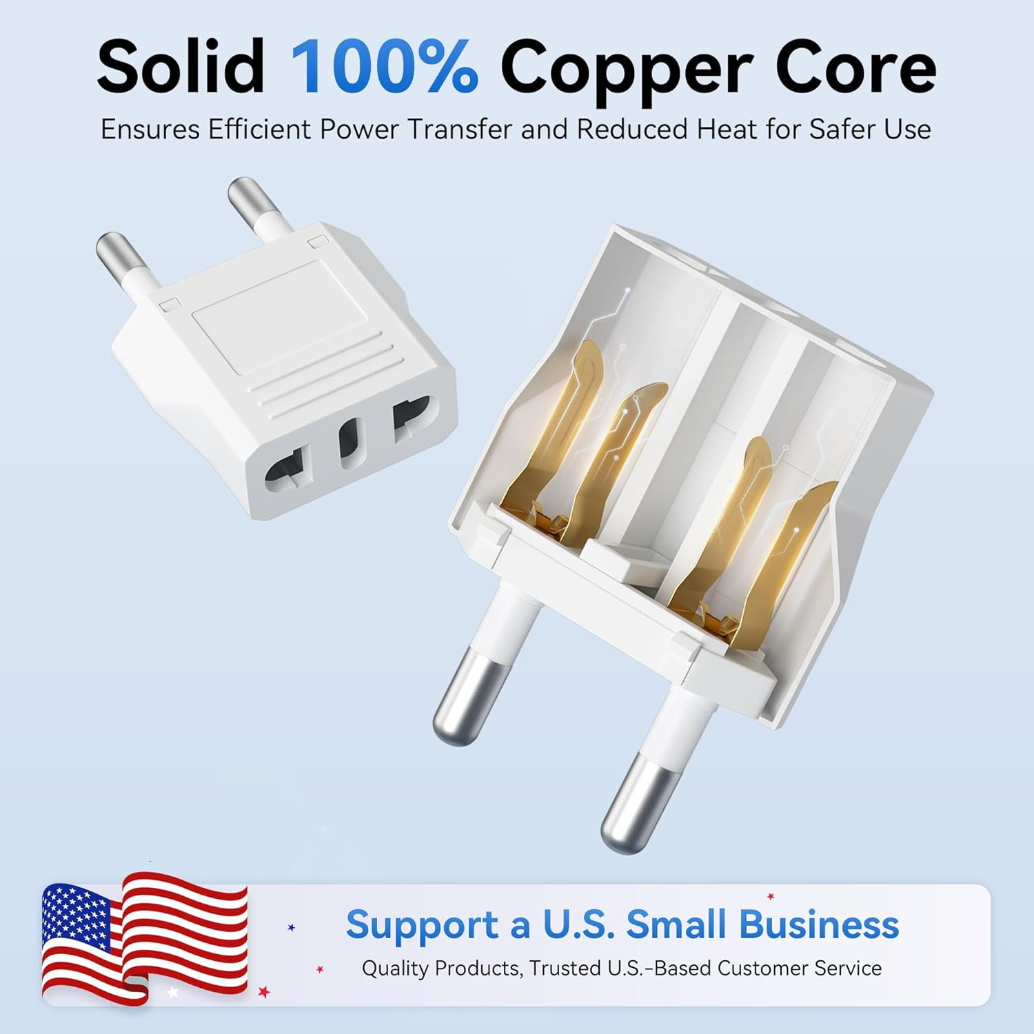 GHRTGR-European Plug Adapter, US to Europe Adapters, 8 Pack European ...