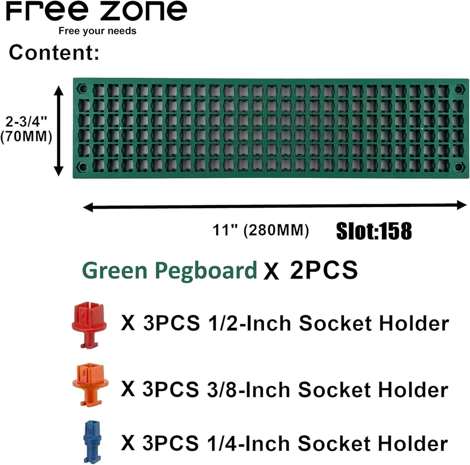 GHRTGR-FREE ZONE Bit Organizer Set (Green) \u2013 158-Hole Bit Storage ...