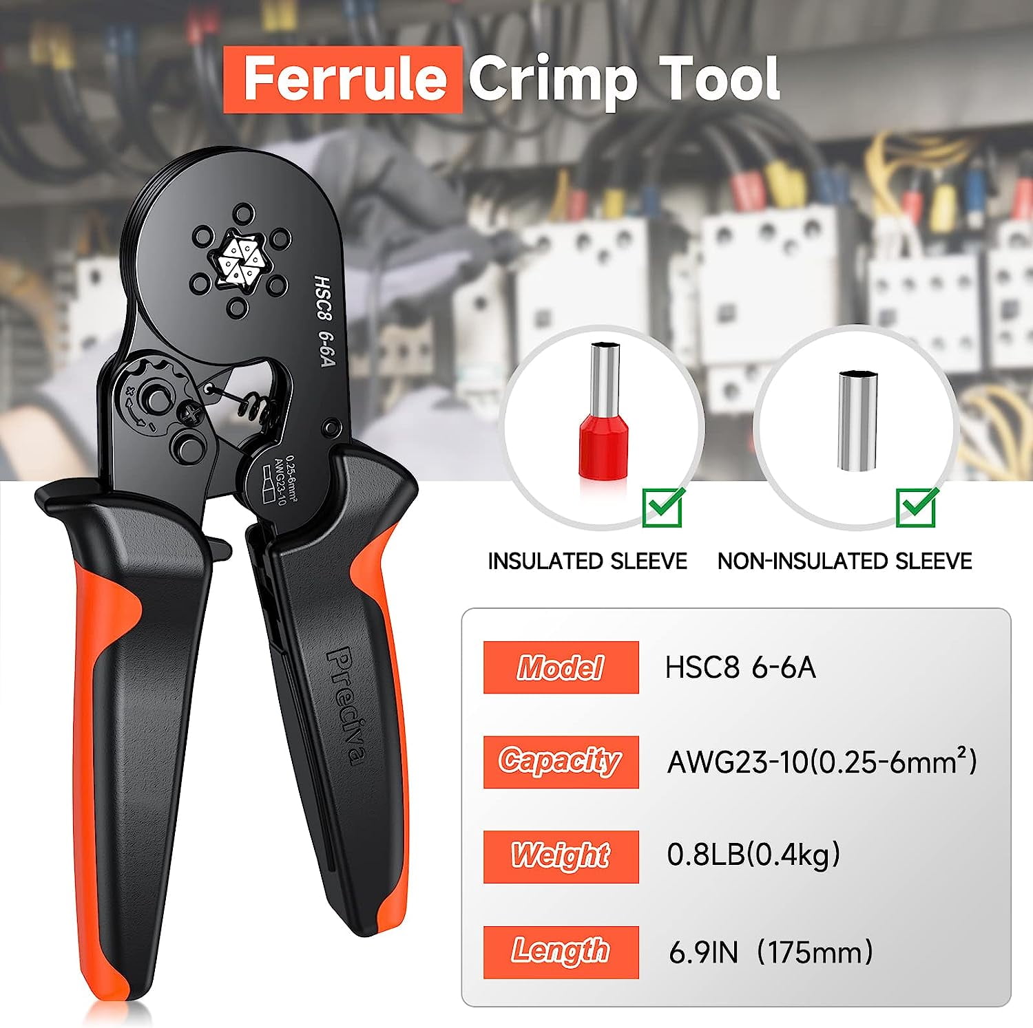 GHRTGR-Ferrule Crimping Tool, Hexagonal Sawtooth Self-Adjustable ...