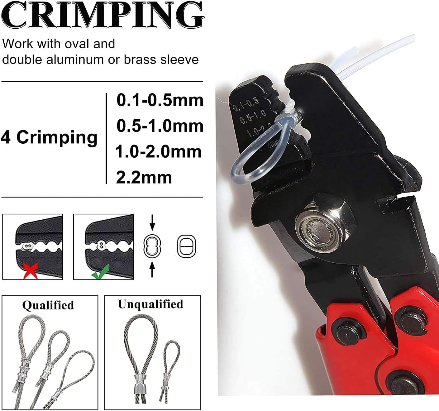 GHRTGR-Fishing Crimping Pliers,Wire Rope Crimping Tool for Fishing Line ...