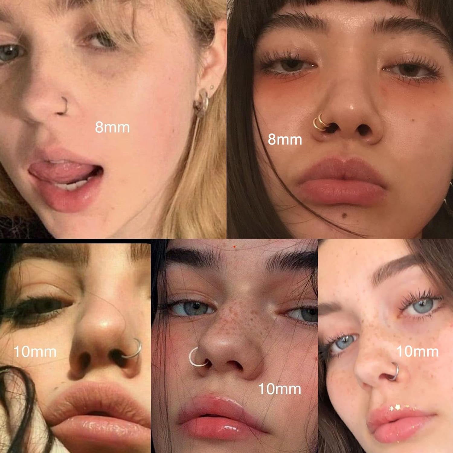 GHRTGR-G23 Titanium Nose Ring Hoops 20G 18G 16G 14G Septum Hinged Nose Rings Click Ring for Lip ...