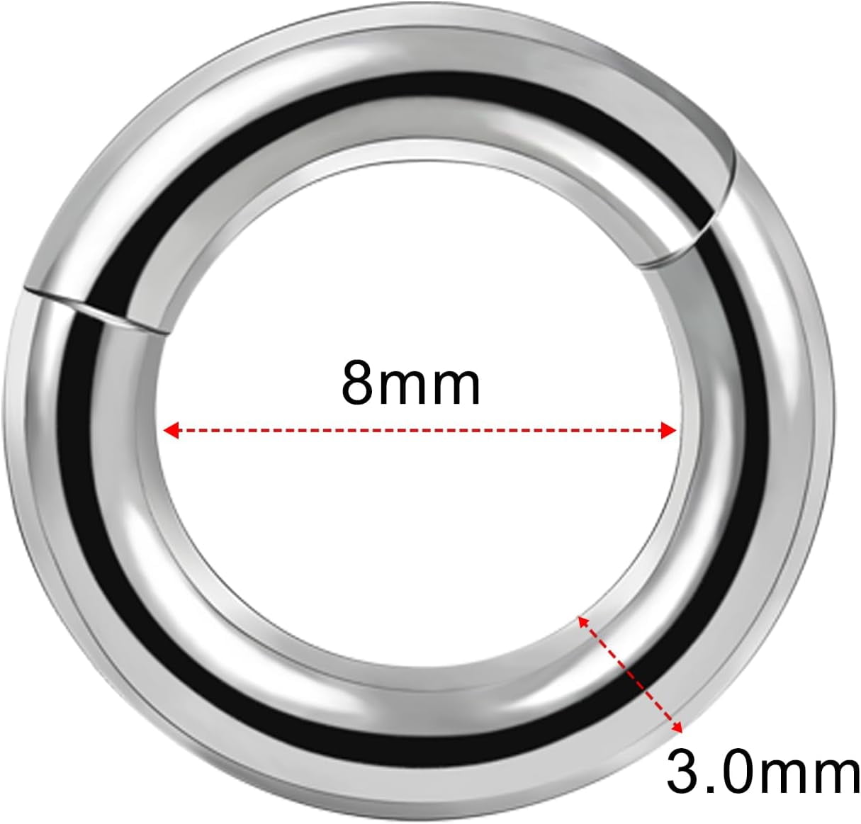 GHRTGR-G23 Titanium Septum & Nose Rings - Heavy Gauges, Hinged, Hoop, Body Piercing Jewelry for ...