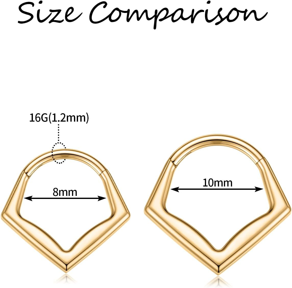 GHRTGR-G23 Titanium Septum Ring 16G Septum Jewelry Minimalist Triangle Nose Hoop Ring Helix ...