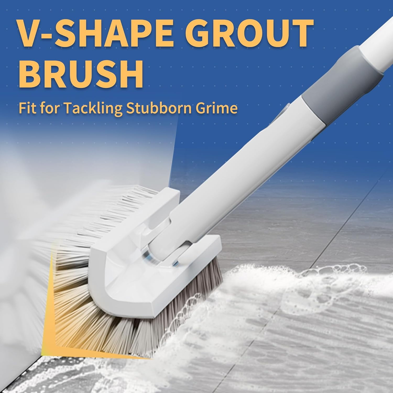 GHRTGR-Grout Brush with Long Handle, 57" Grout Cleaner for Tile Floors ...
