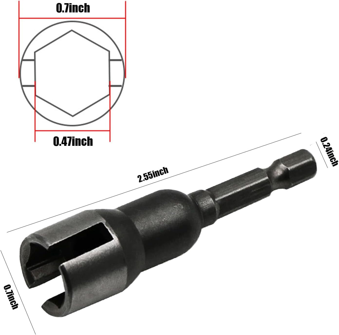 GHRTGR-Gunhunt 2-Inch Hexagonal Handle Wrench, Black, Alloy Steel ...