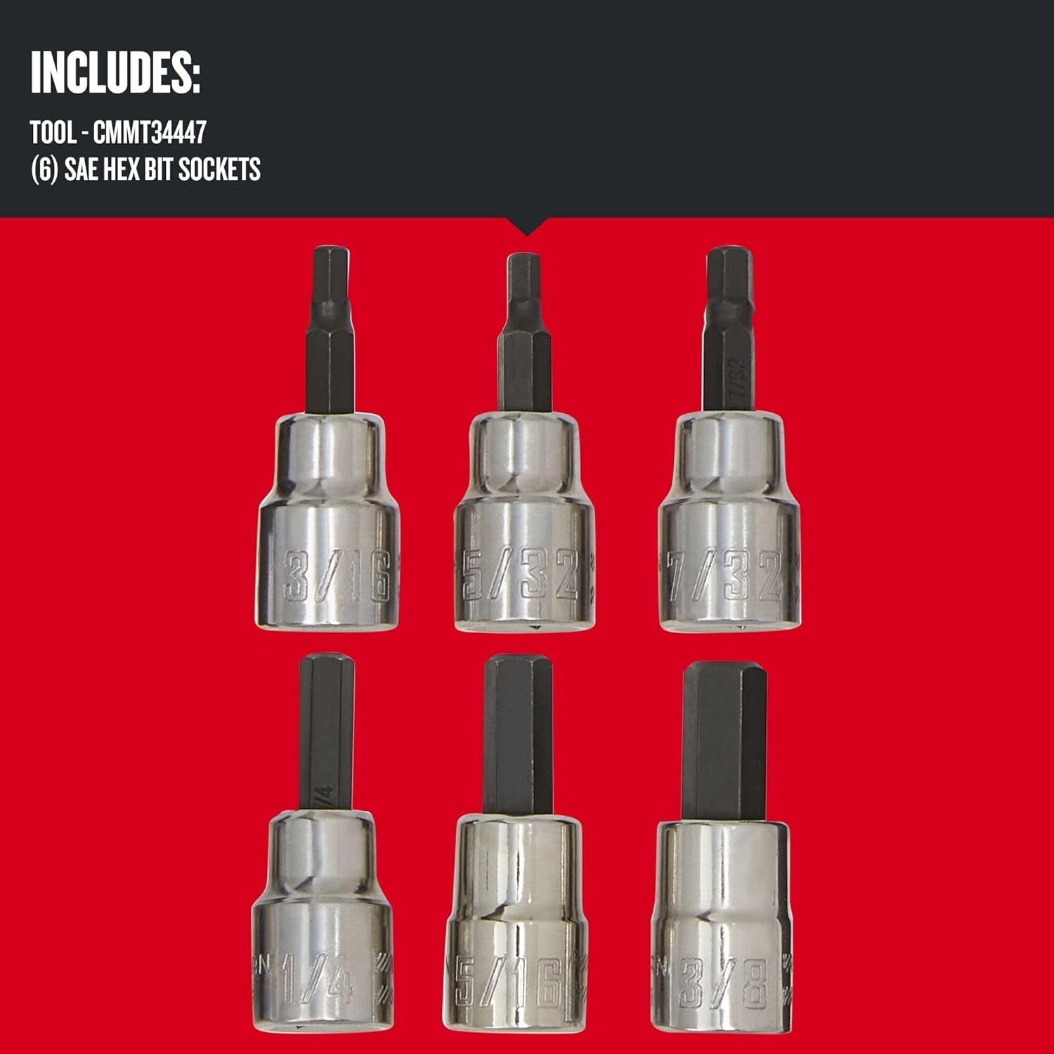 GHRTGR-Hex Bit Socket Set, 3/8" Drive, SAE, 6-Piece (CMMT34447 ...