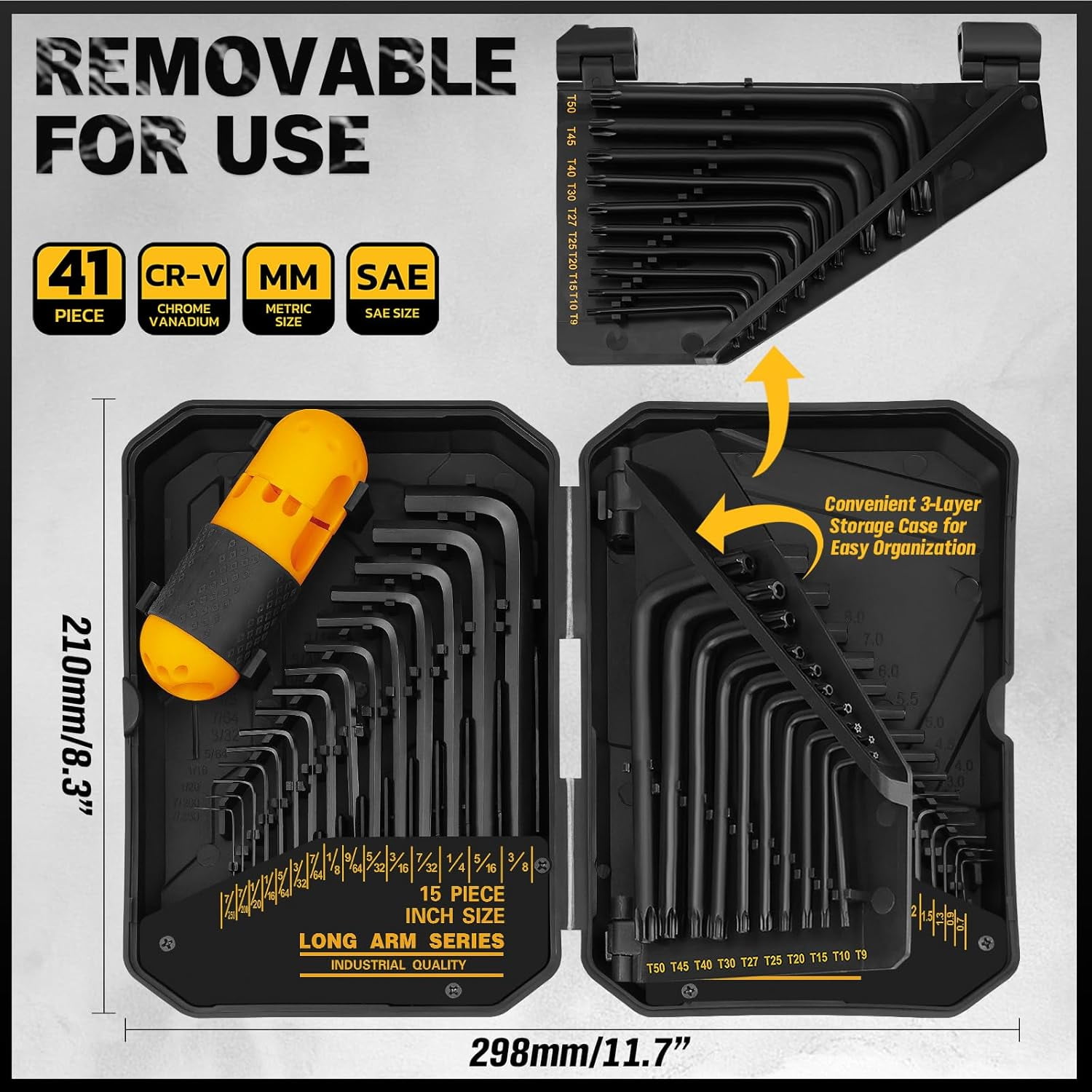 GHRTGR-Hex Key Allen Wrench Set: 41-Piece Hex and Torx Key Set with ...