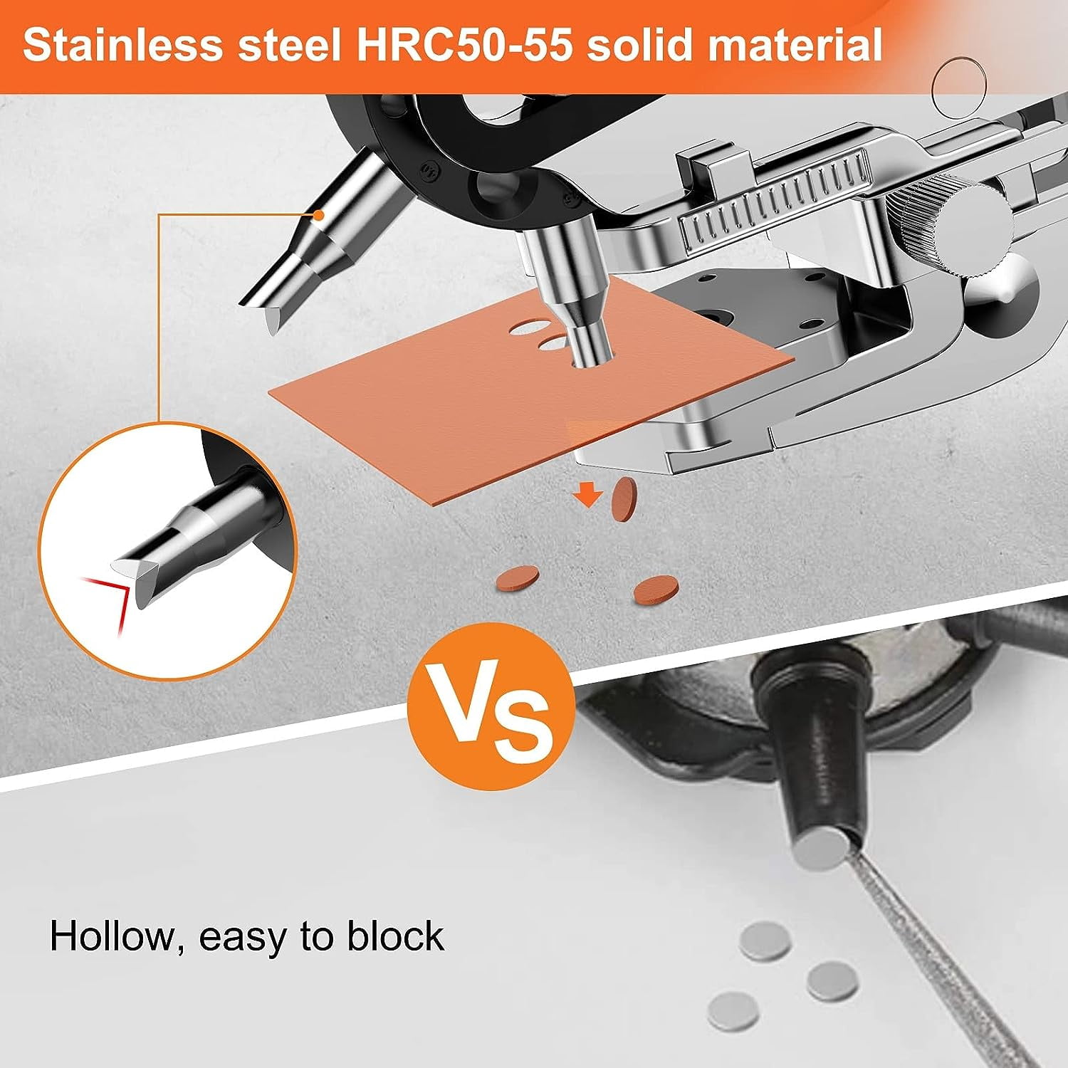 GHRTGR-Hole Punch Plier, Revolving Punch Hole Tool with V-shaped ...