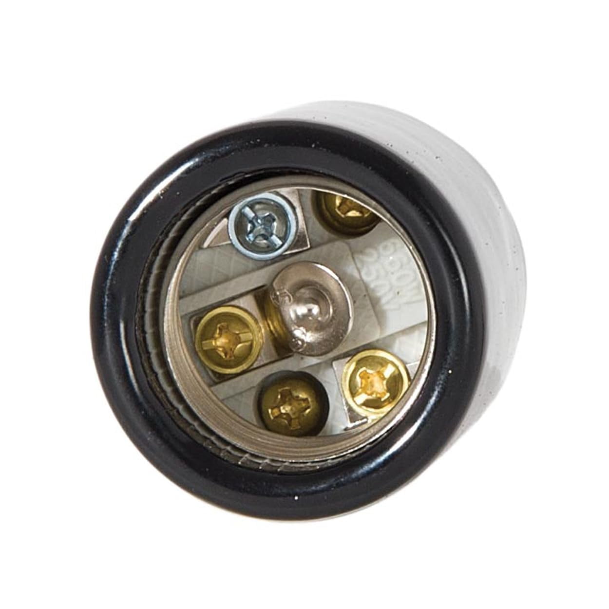 GHRTGR-® Keyless Black Porcelain ON/Off Socket with Ground Screw, 1/8IP ...