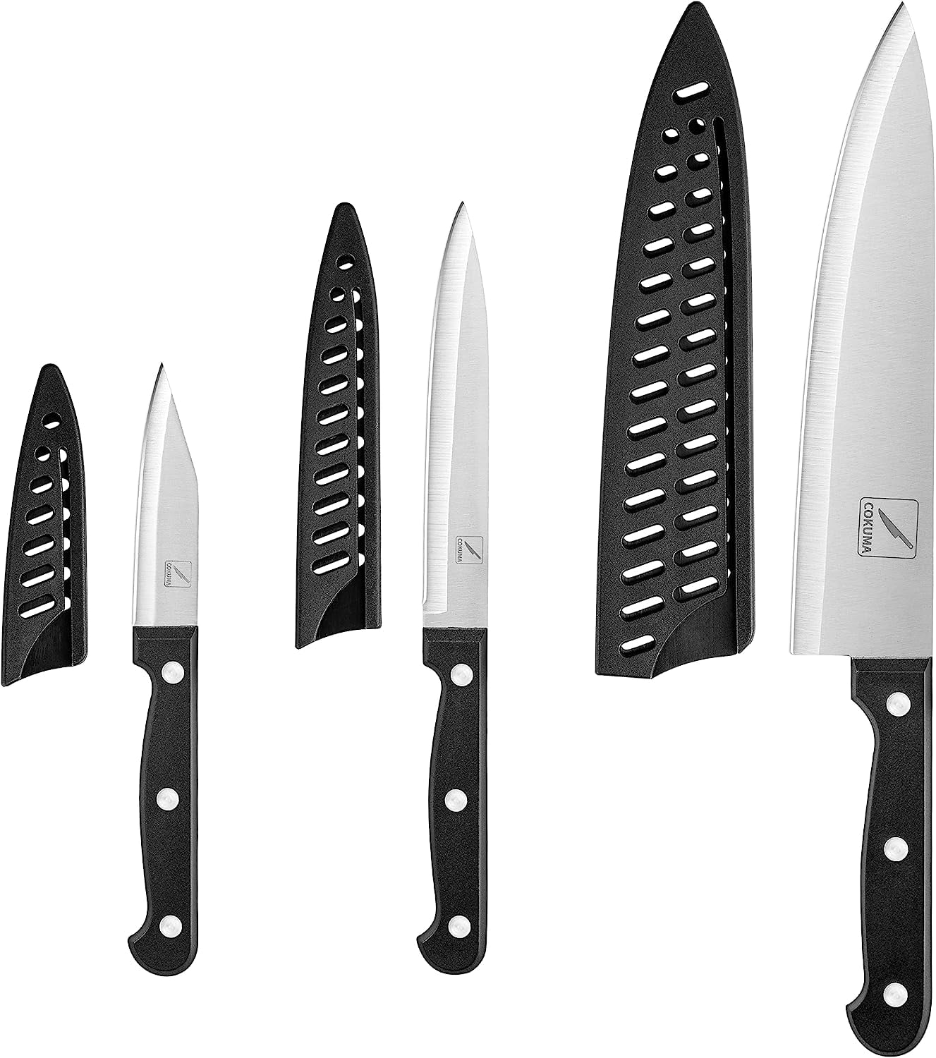 GHRTGR-Kitchen Knife, 3-Pcs Knife Set With Sheath, 8 Inch Chef Knife, 4 ...