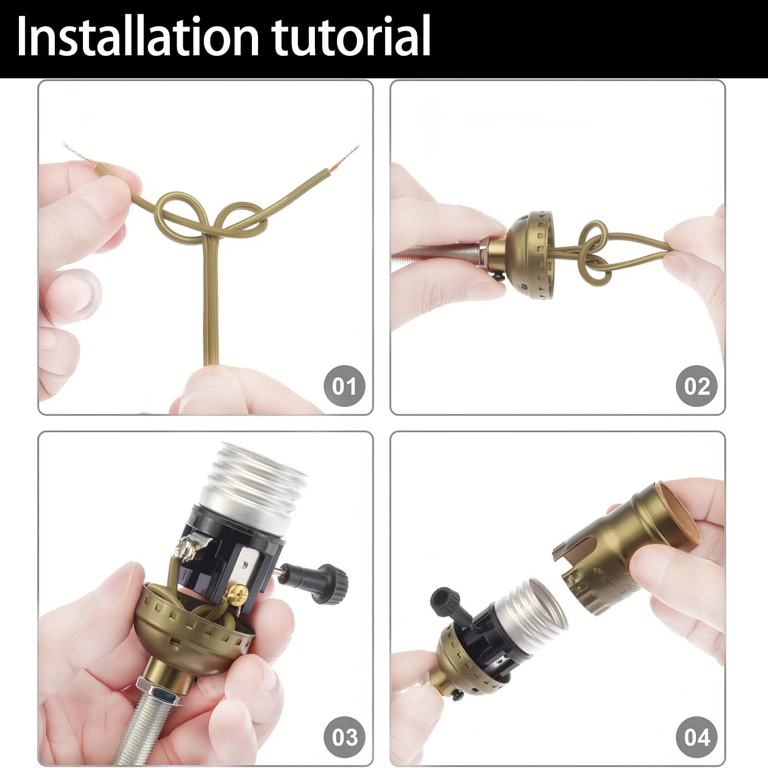 GHRTGR-Lamp Socket Replacement, E26 Threaded Base, Turn Knob for ON/Off Light Settings, Lamp ...