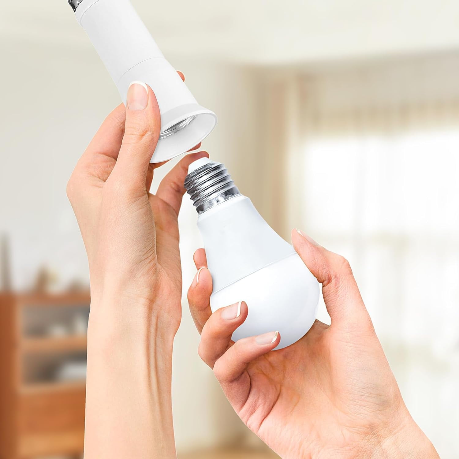 GHRTGR-Light Bulb Socket Extender E27: Flexible Length 0-1 Inch Light ...