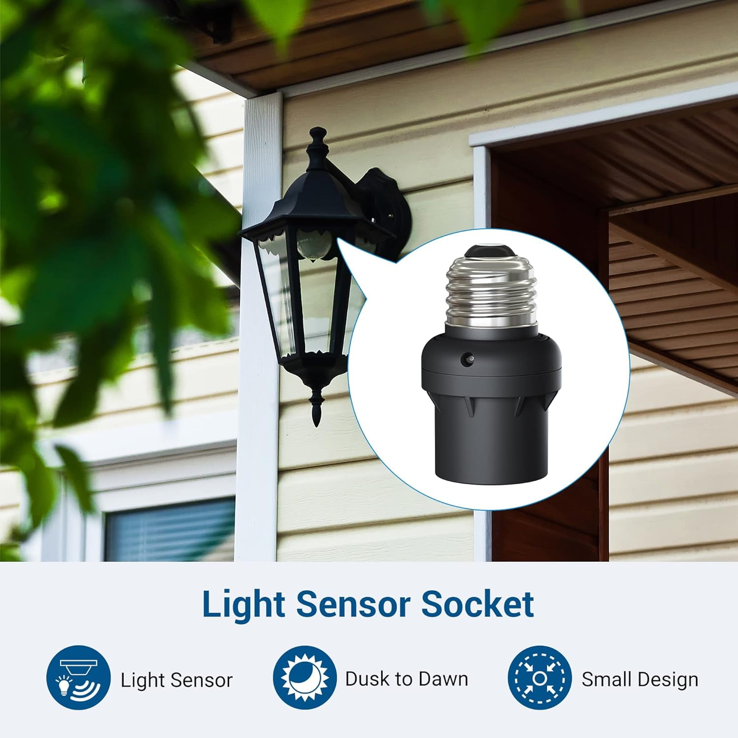 GHRTGR-Light Sensor Socket, E26 E27 Dusk to Dawn Sensor Socket, Light ...