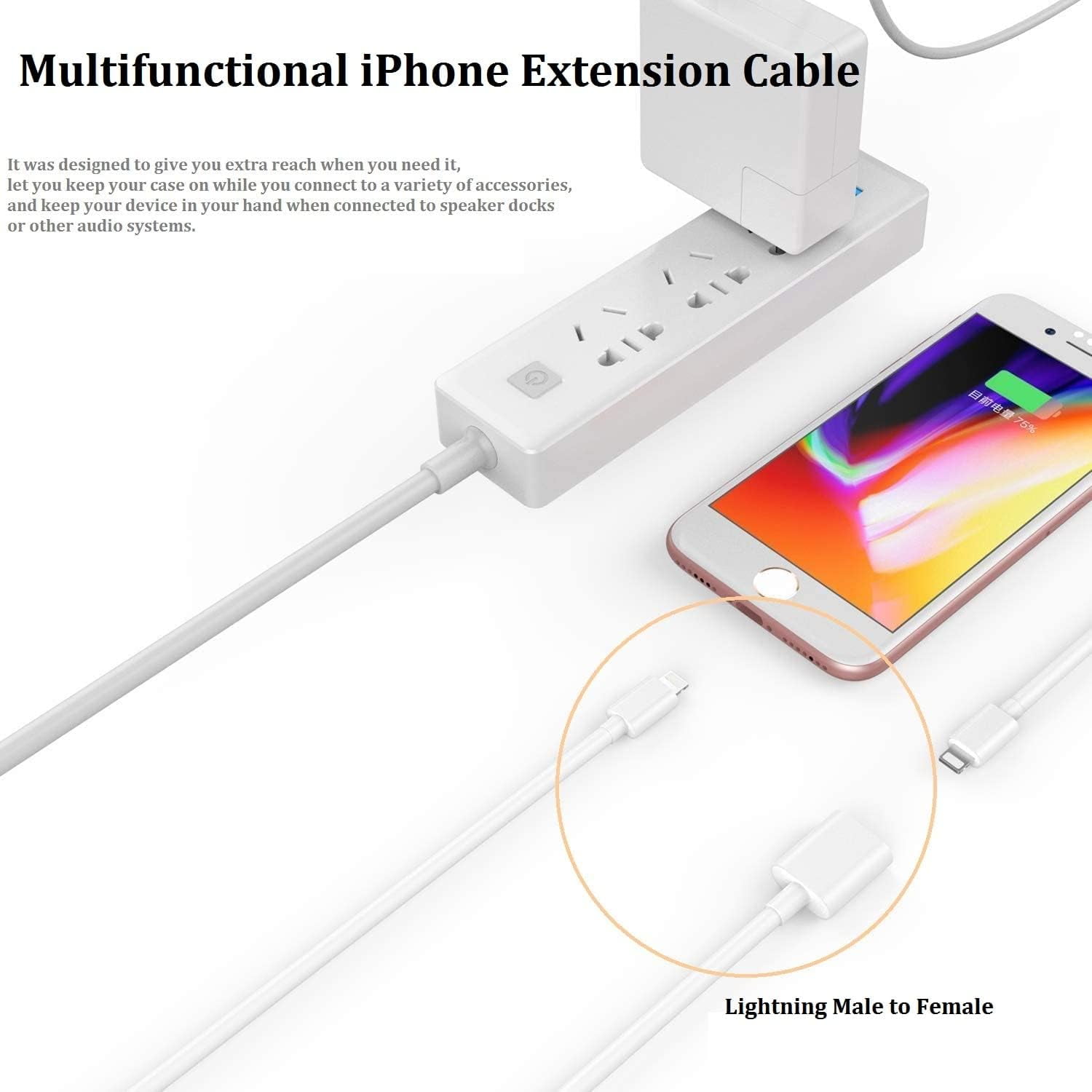 GHRTGR-Lightning Extension Cable for iPhone iPad, 6FT [MFi Certified ...