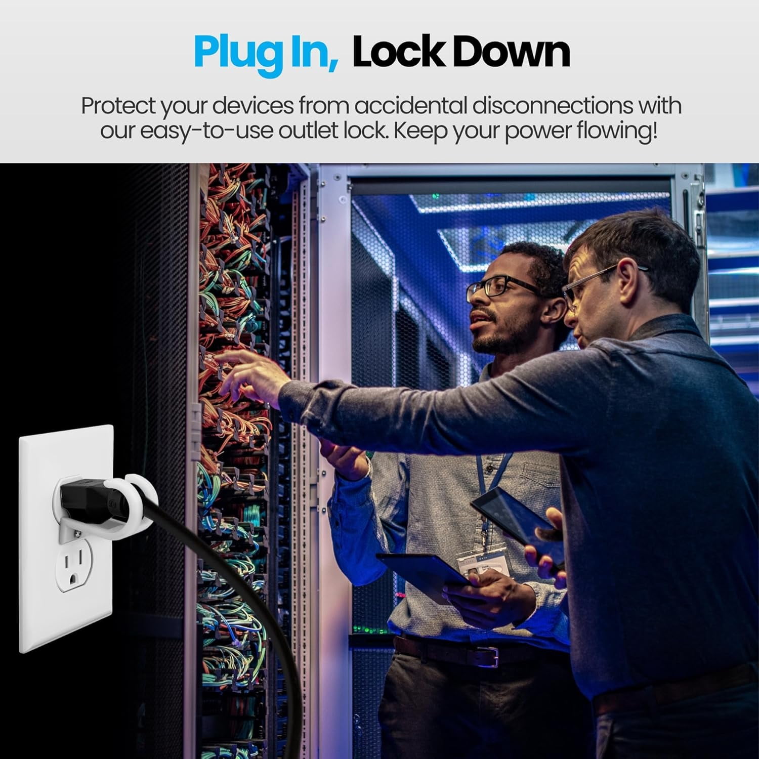 GHRTGR-Lock Socket 3 Prong Outlet Lock (White) - Anti Theft Lock to ...