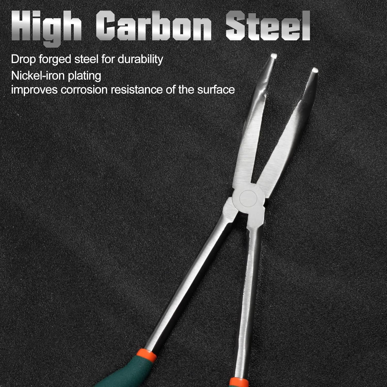 GHRTGR-Long Reach Bent Nose Pliers 10 Inches 90 Degree Intermeshed ...