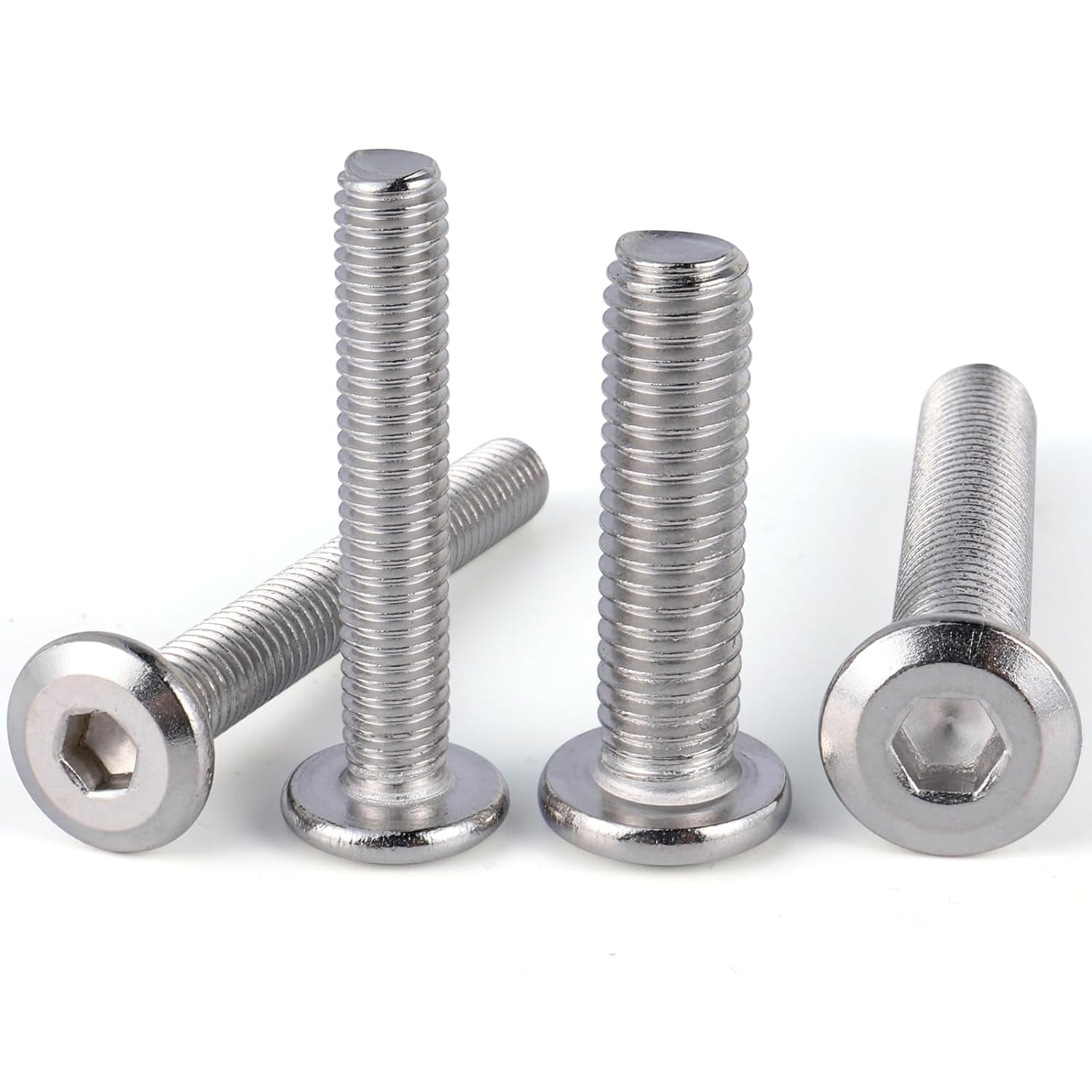 GHRTGR-M6-1.0 x 10 mm 100Pcs Flat Head Hex Socket Cap Screws Bolts,304 Stainless Steel 18-8,Full ...