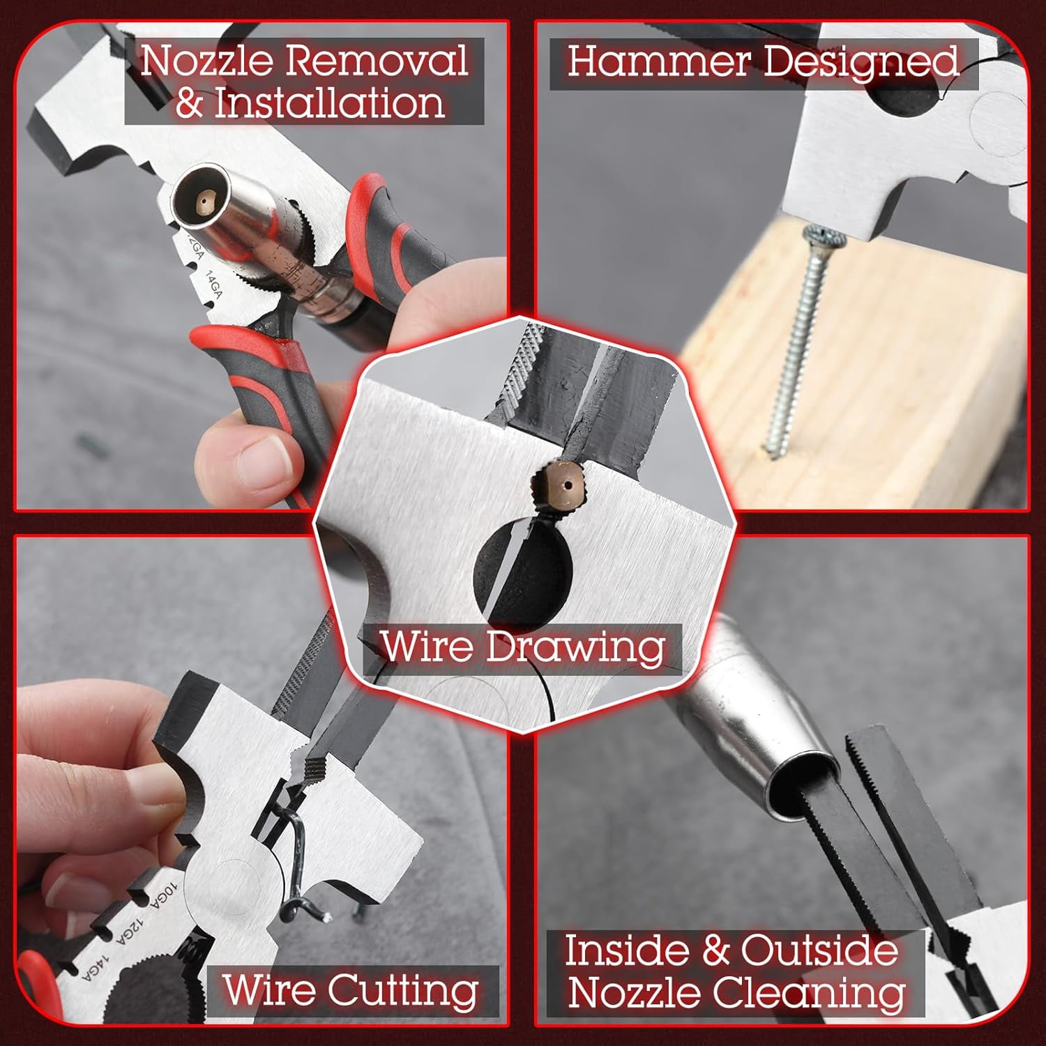 GHRTGR-MIG Welding Pliers With Measurement Holes 7 In 1 Multi-Function Welding Pliers Mig Welder ...