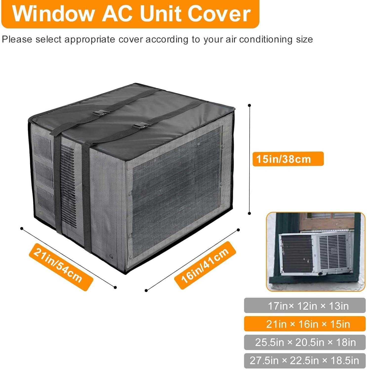 GHRTGR-Mesh Air Conditioner Cover, 21" W × 15.8" D × 15" H Ventilated ...
