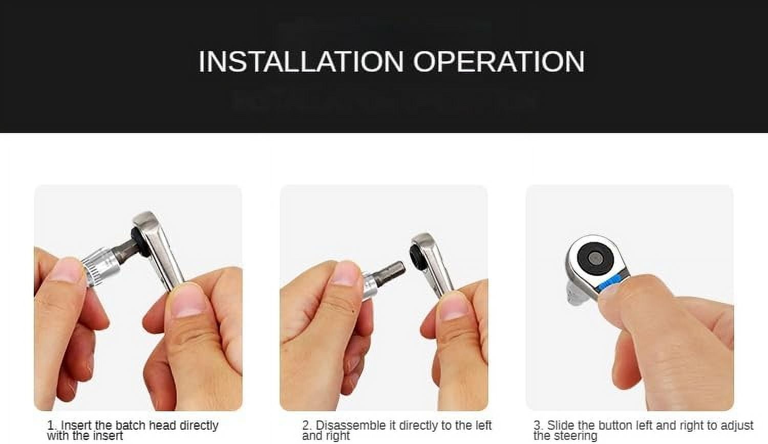 GHRTGR-Mini 1/4 Inch Ratchet Drive 72-Tooth Reversible Ratchet,Quick-Release Socket Ratchet ...