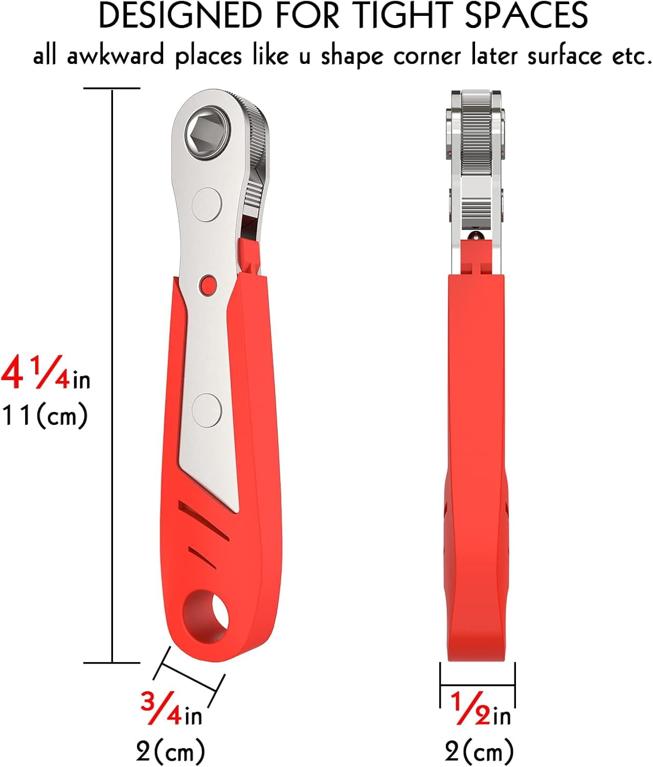 DASAW-Mini Ratchet Wrench Screwdriver Bit Set, 1/4 Ultra Low Profile ...