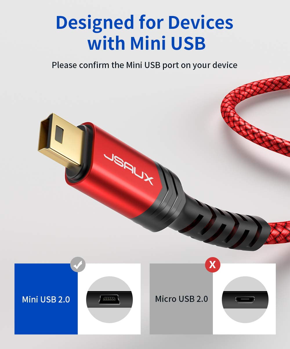 GHRTGR-Mini USB to Type C Cable, USB C to Mini USB 6.6FT Cable Charging ...