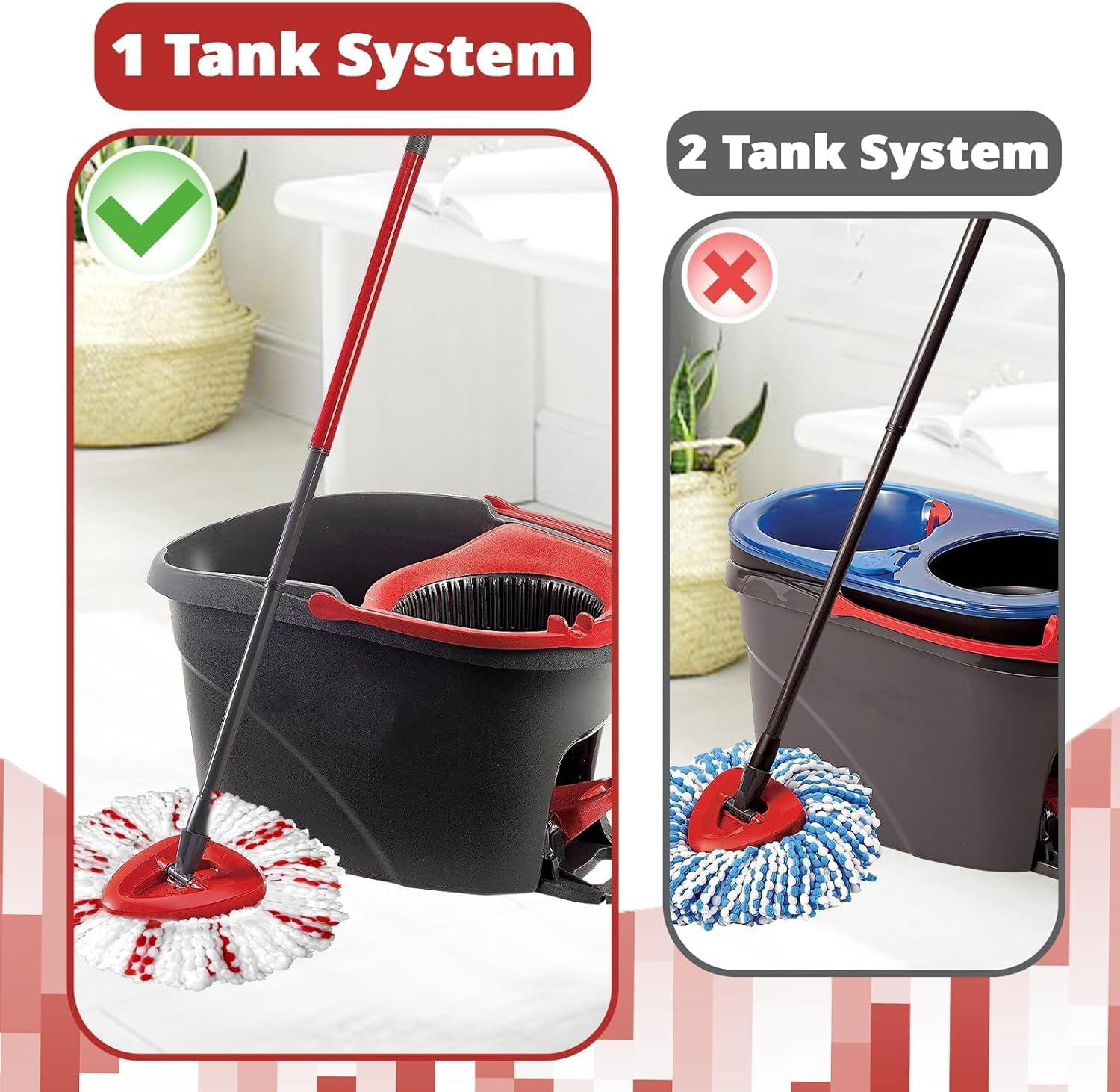 GHRTGR-Mop Heads Replacements, 2 Pack 40% More Cleaning Power, Spin Mop ...