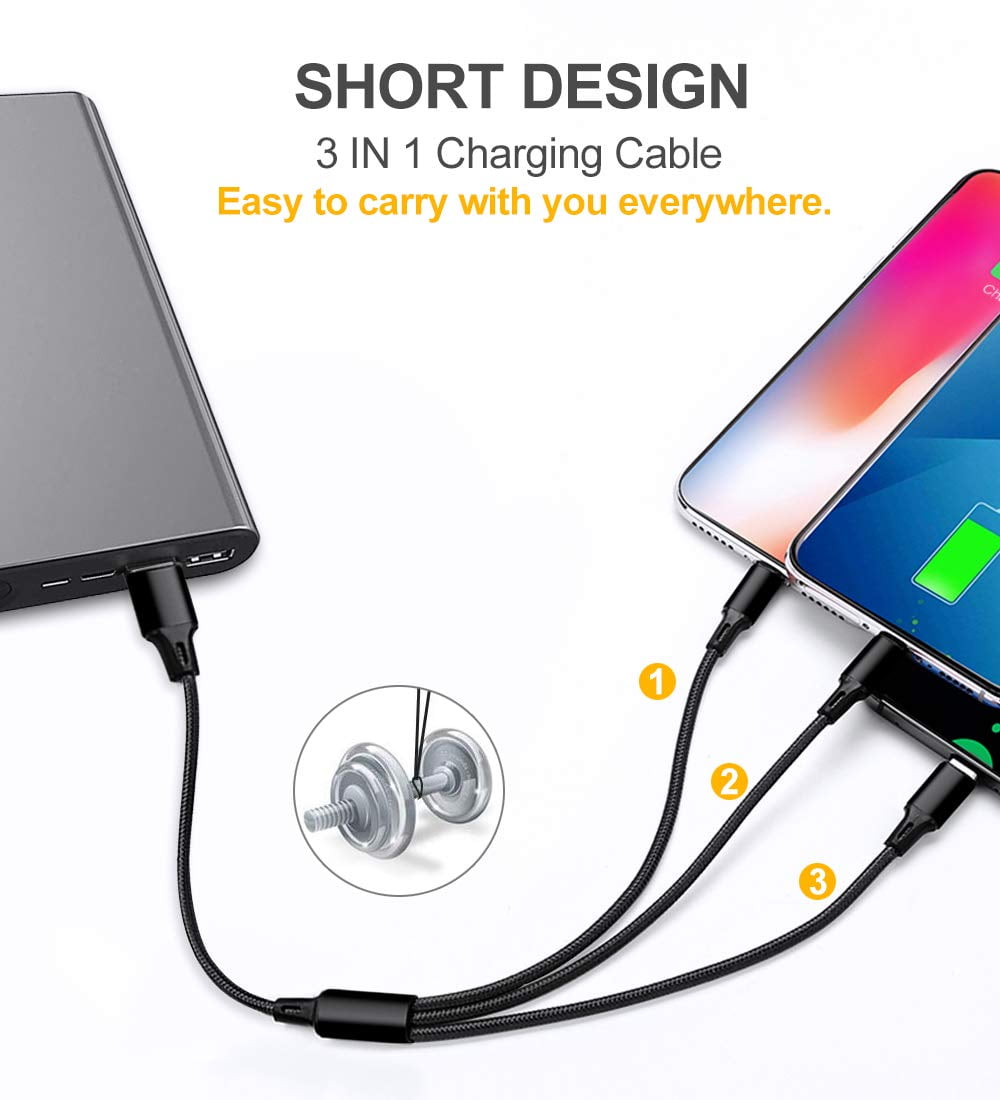 GHRTGR-Multi Charging Cable, 2Pack Multi Charger Cable Short 1FT ...