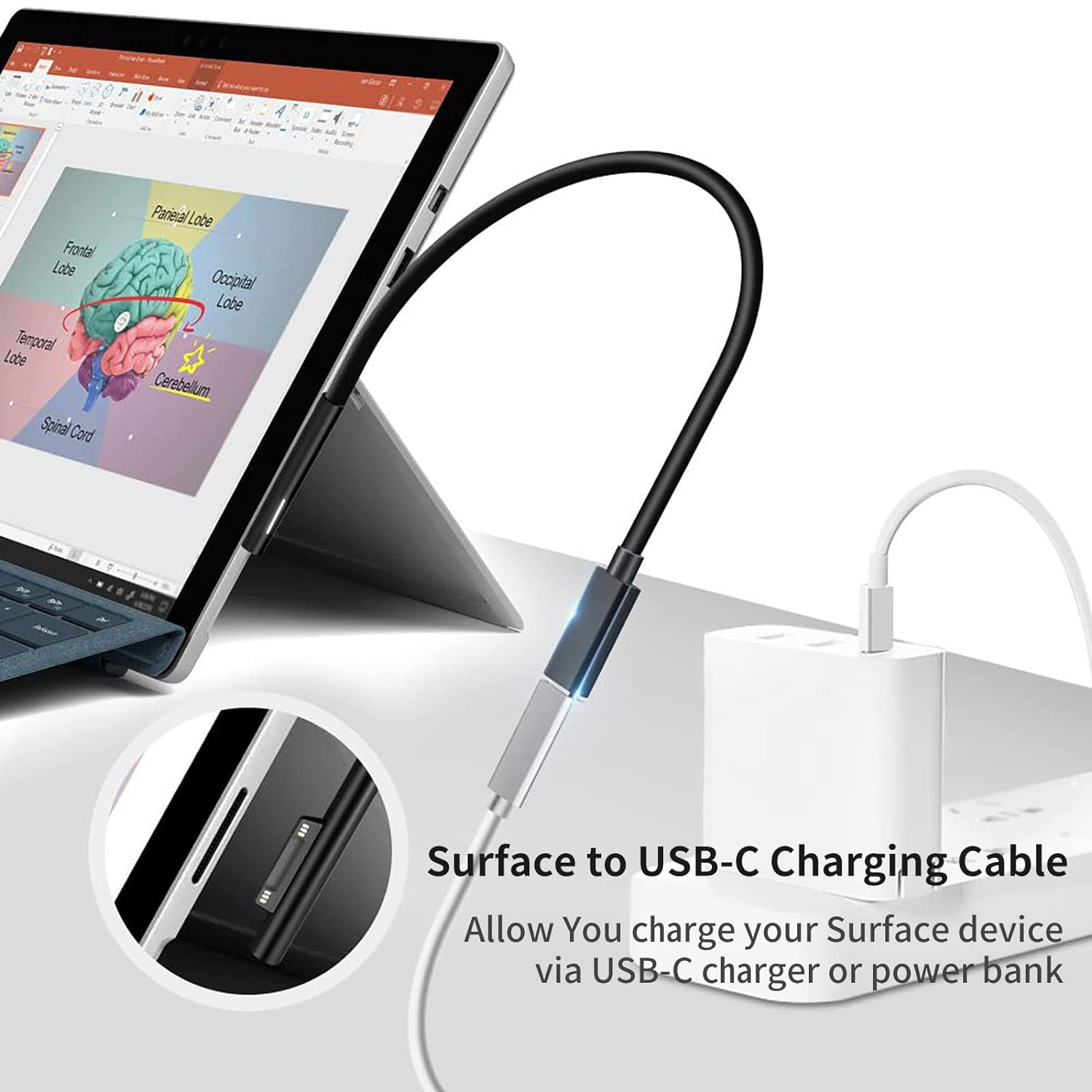 GHRTGR-Nylon Braided Surface Connect to USB-C Charging Cable Dongle ...