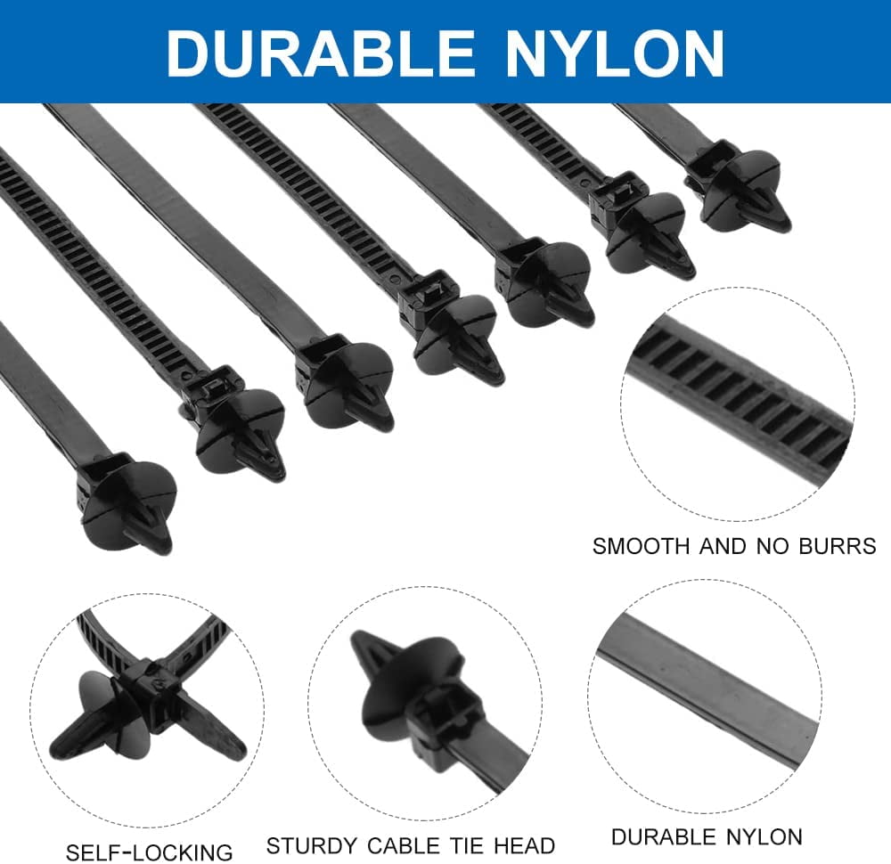 GHRTGR-Nylon Cable Tie, 30PCS 5.51inch Black Cable Zip Ties, Self ...